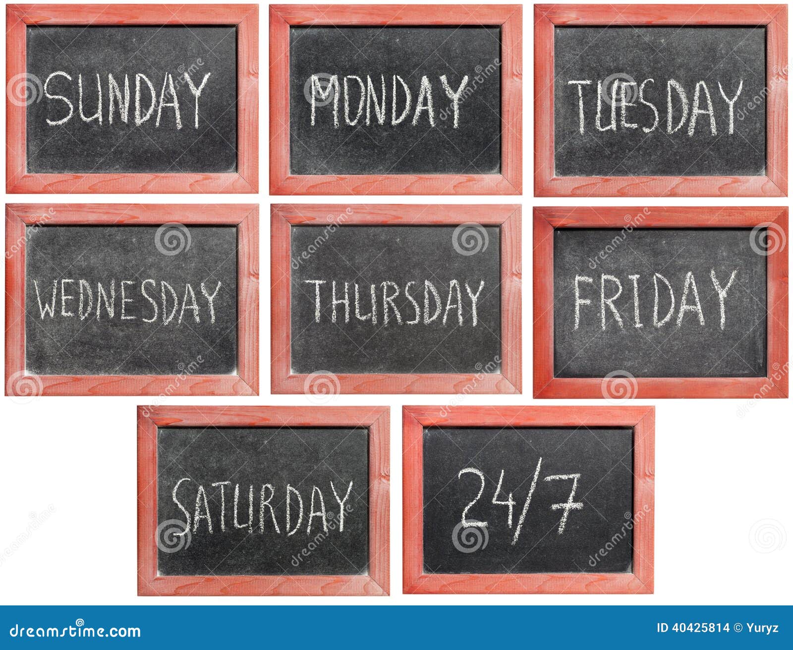 Weekdays1 stock photo. Image of frame, blackboard, framed - 40425814