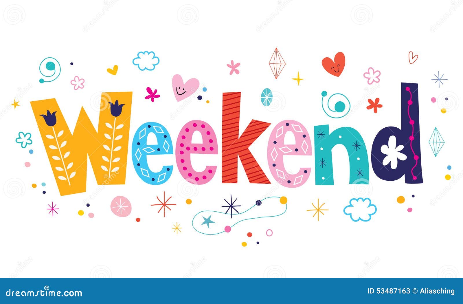 Weekend vector illustratie. Illustration of retro, prentbriefkaar ...