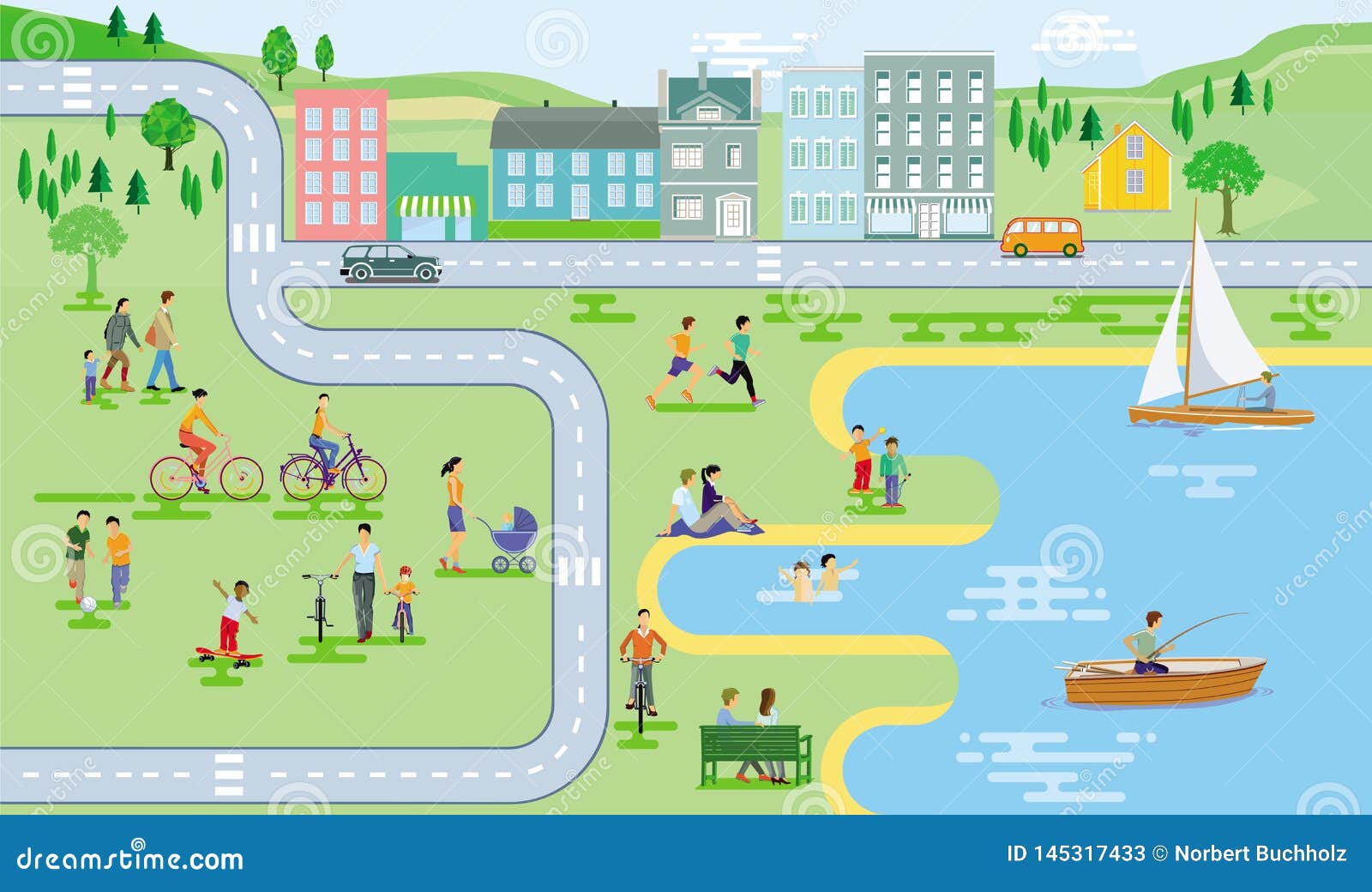 Weekend activity Outdoors stock vector. Illustration of activity ...