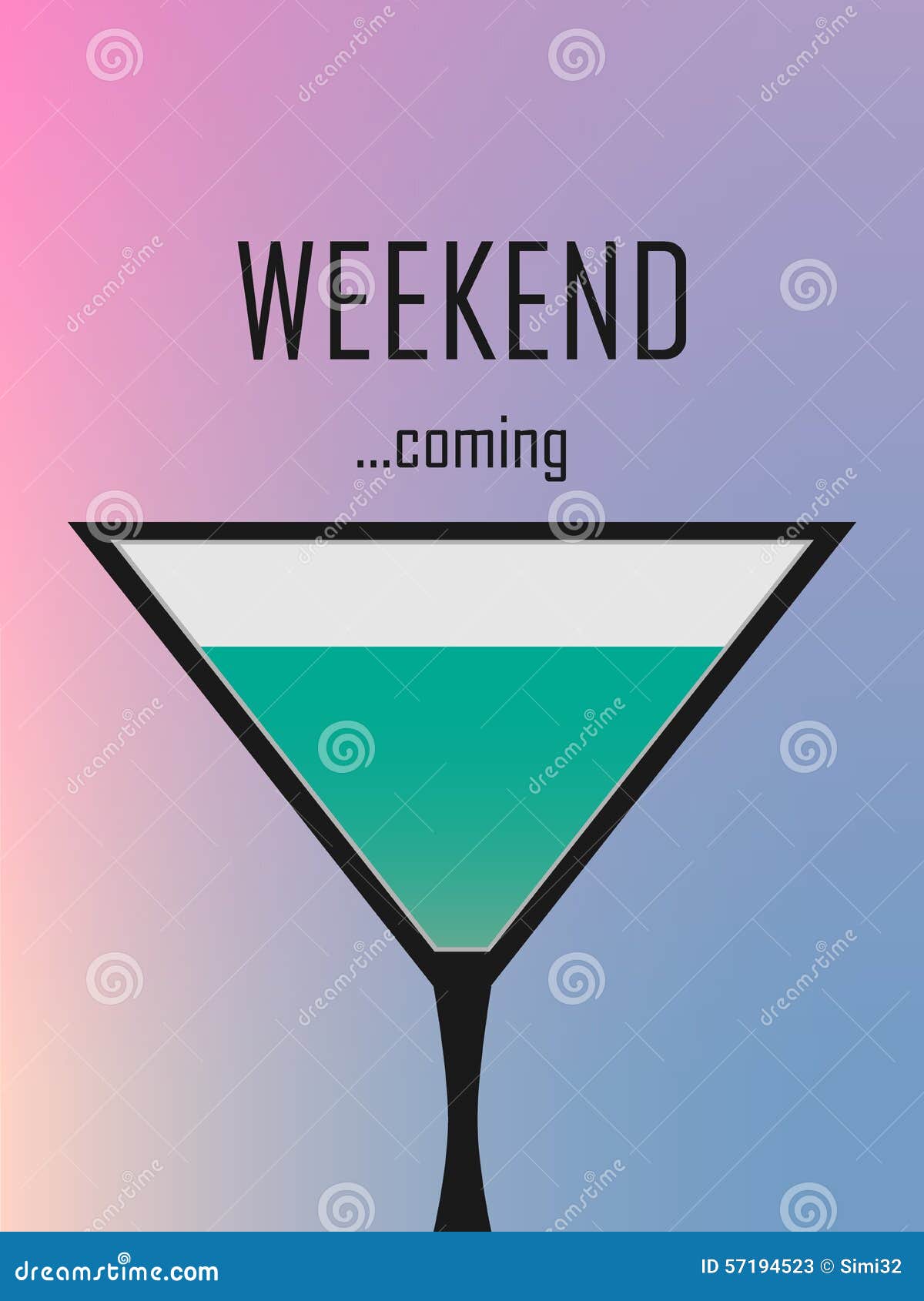 Weekend is coming stock vector. Illustration of inspirational - 57194523
