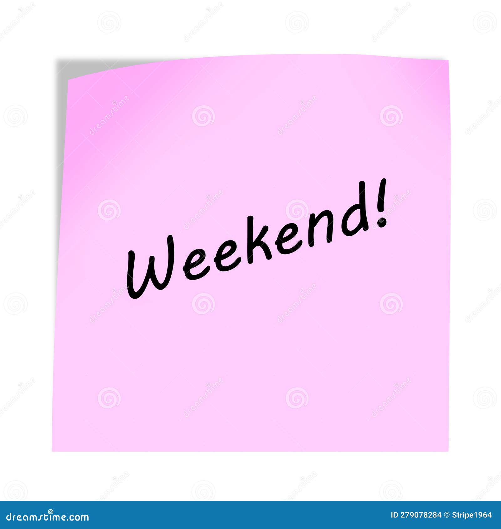 Weekend 3d Illustration Post Note Reminder with Clipping Path Stock ...