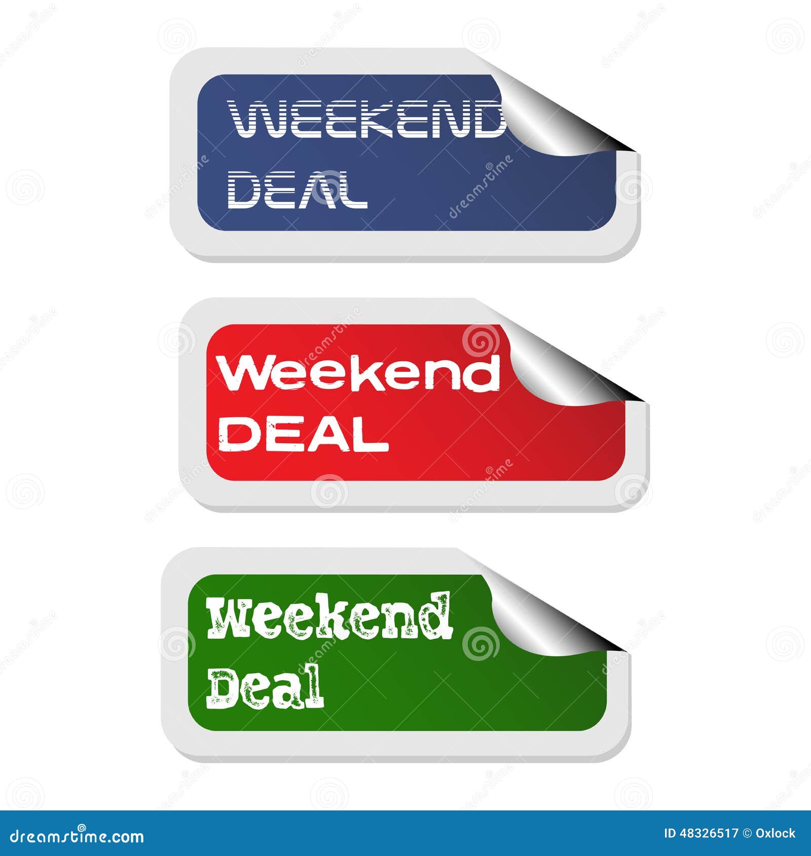 Weekend deal stickers stock vector. Illustration of artwork - 48326517