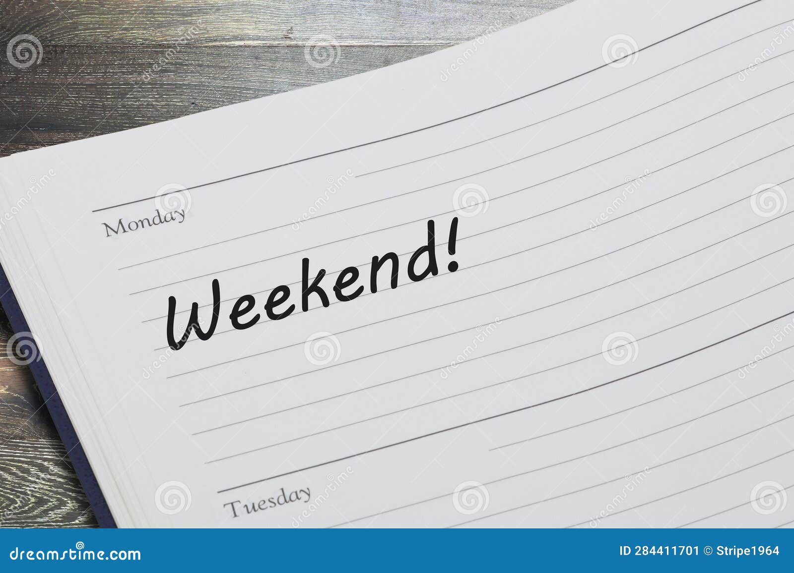 Weekend Diary Reminder Appointment Open on Desk Stock Image - Image of ...
