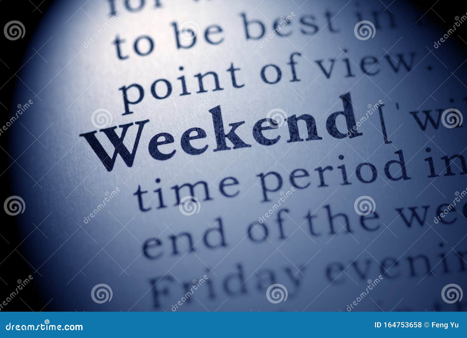Definition of the Word Weekend Stock Photo - Image of fake, light ...