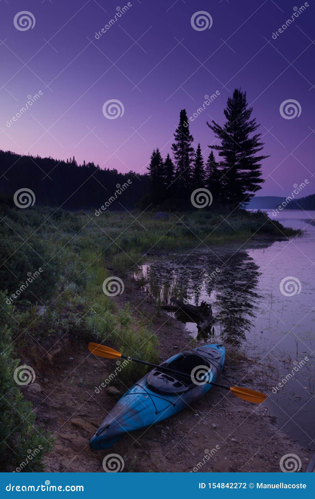 Weekend Kayak-canoe Camping with the Kids Stock Photo - Image of ...