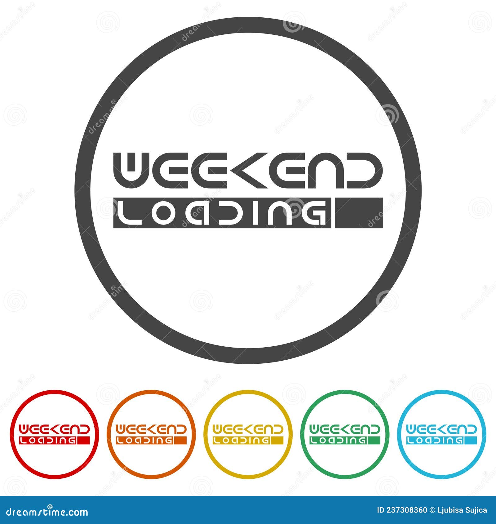 Weekend Loading Concept Isolated on a White Background, Color Set Stock ...