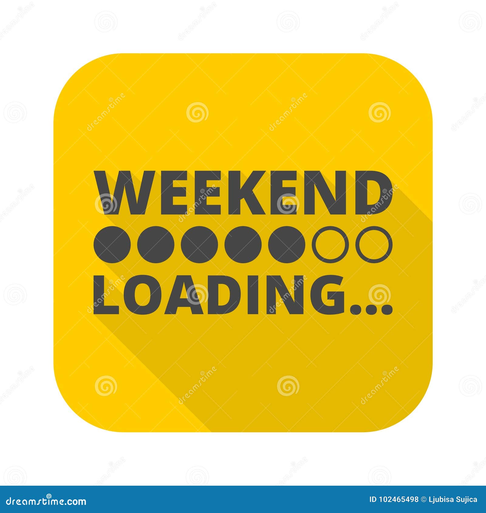 Weekend Loading Icon with Long Shadow Stock Vector - Illustration of ...