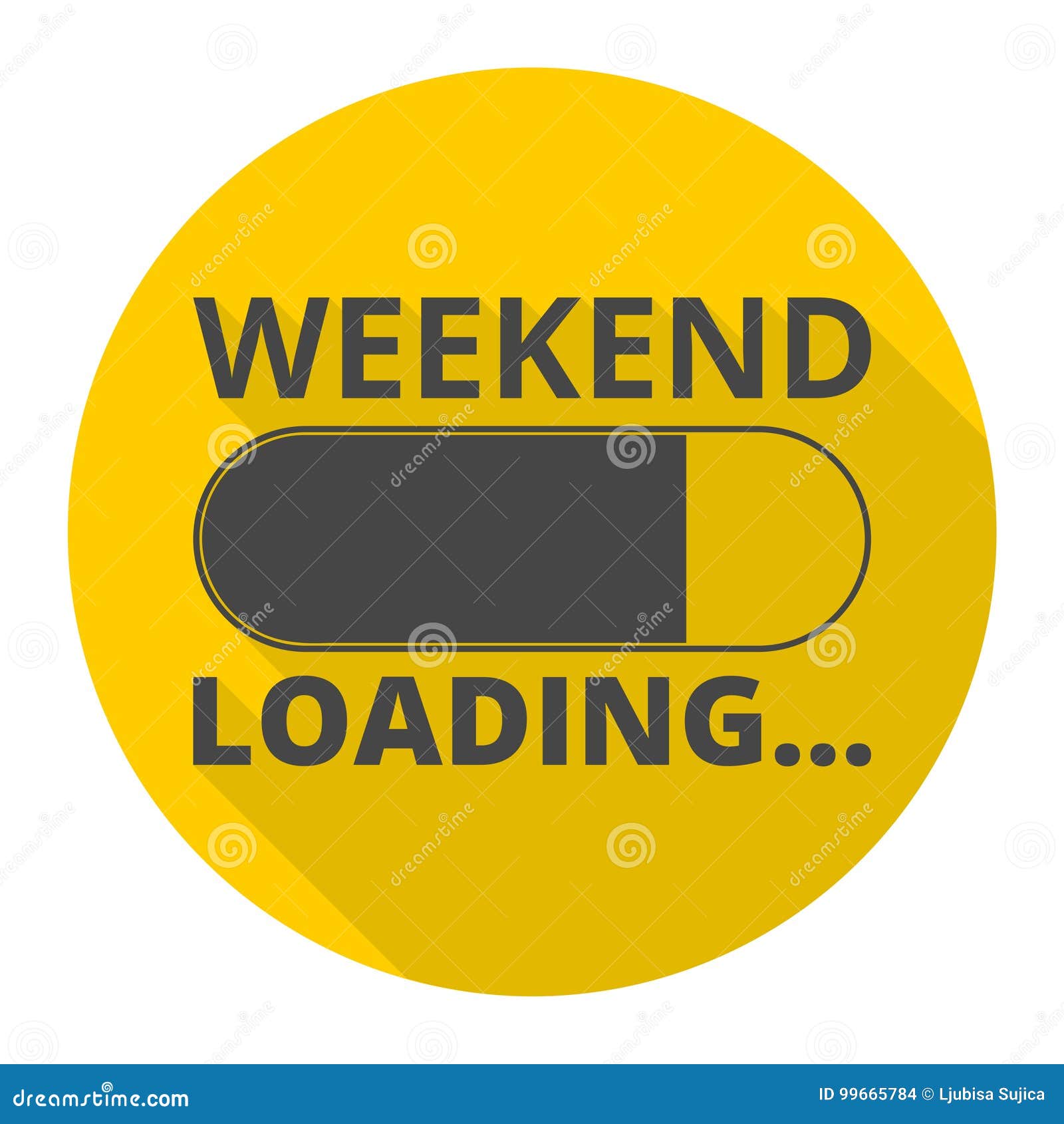 Weekend Loading Icon with Long Shadow Stock Vector - Illustration of ...