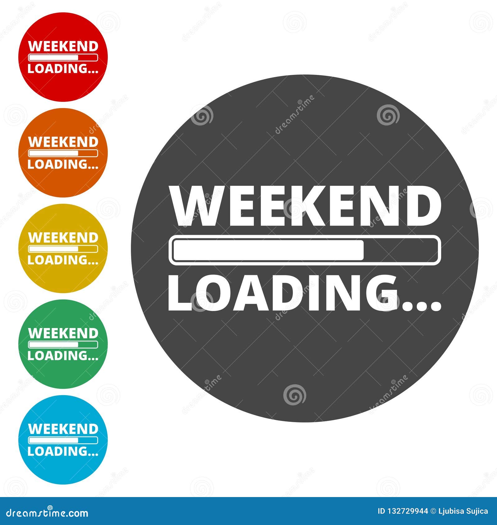 Weekend Loading icon stock vector. Illustration of cheerful - 132729944