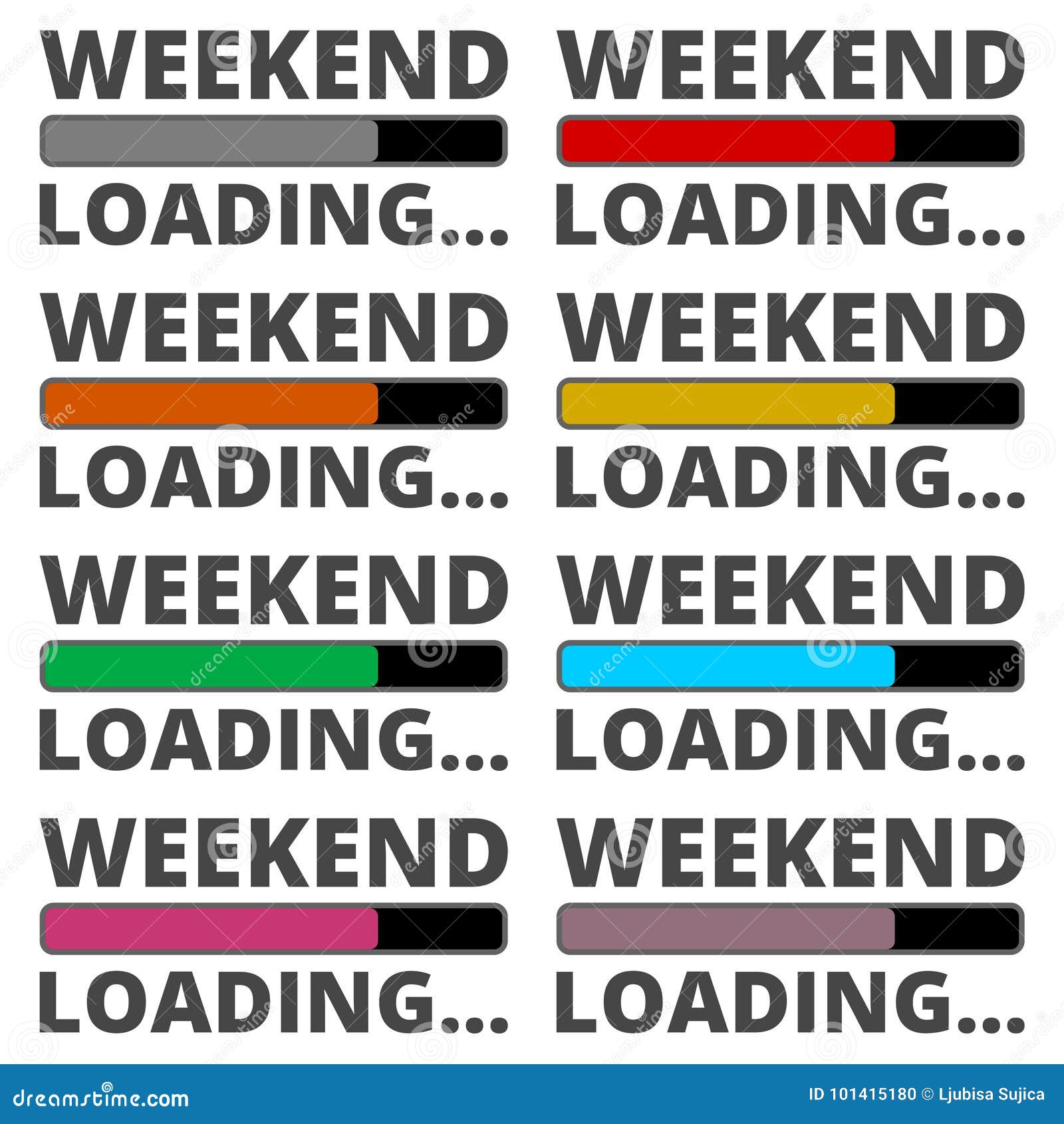 Weekend Loading icons set stock illustration. Illustration of icon ...