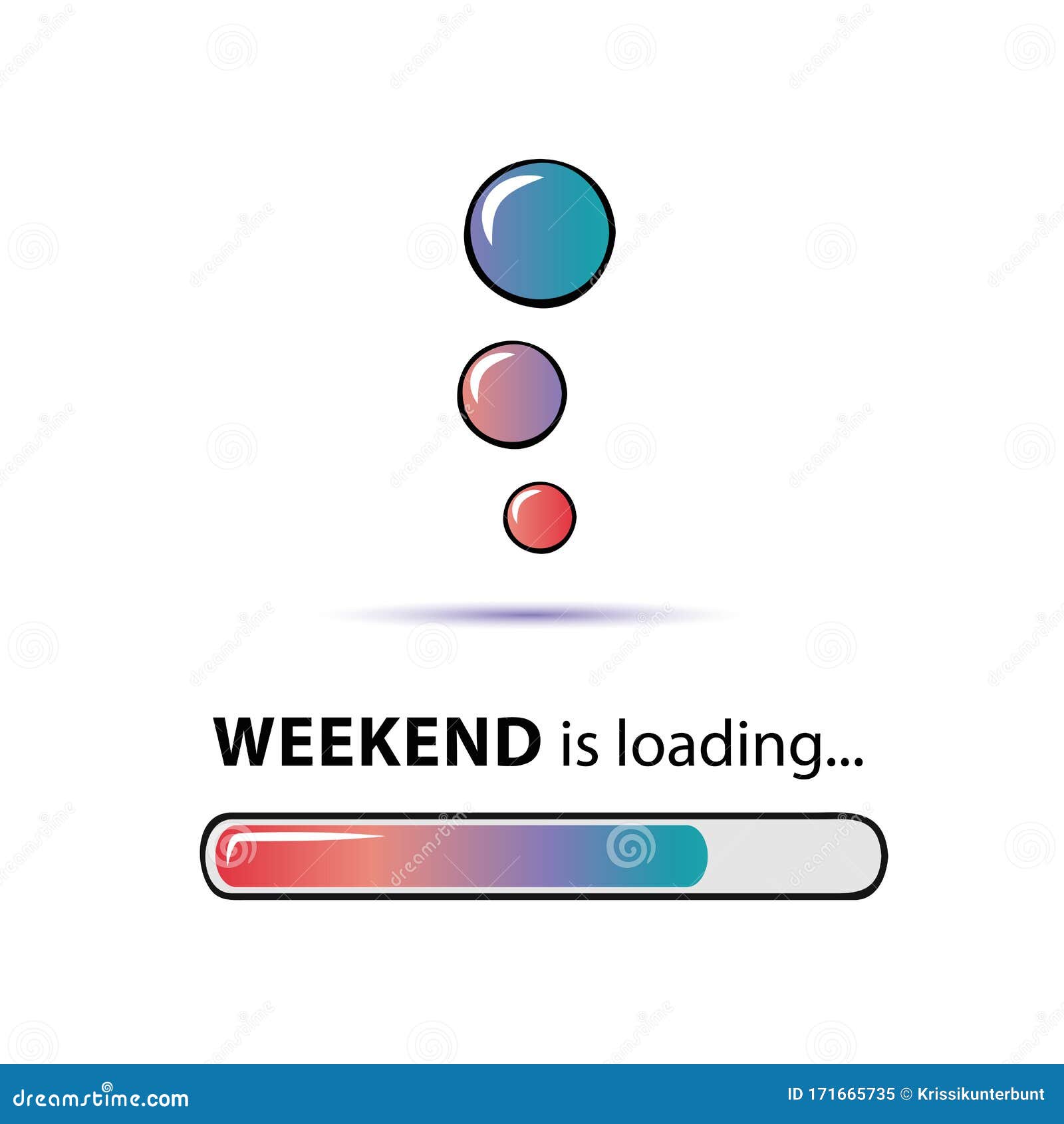 Weekend Loading Infographic with Loading Bar and Bubbles Stock Vector ...