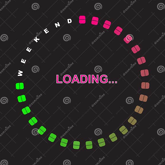Weekend Loading. Loading Progress Bar Stock Vector - Illustration of ...