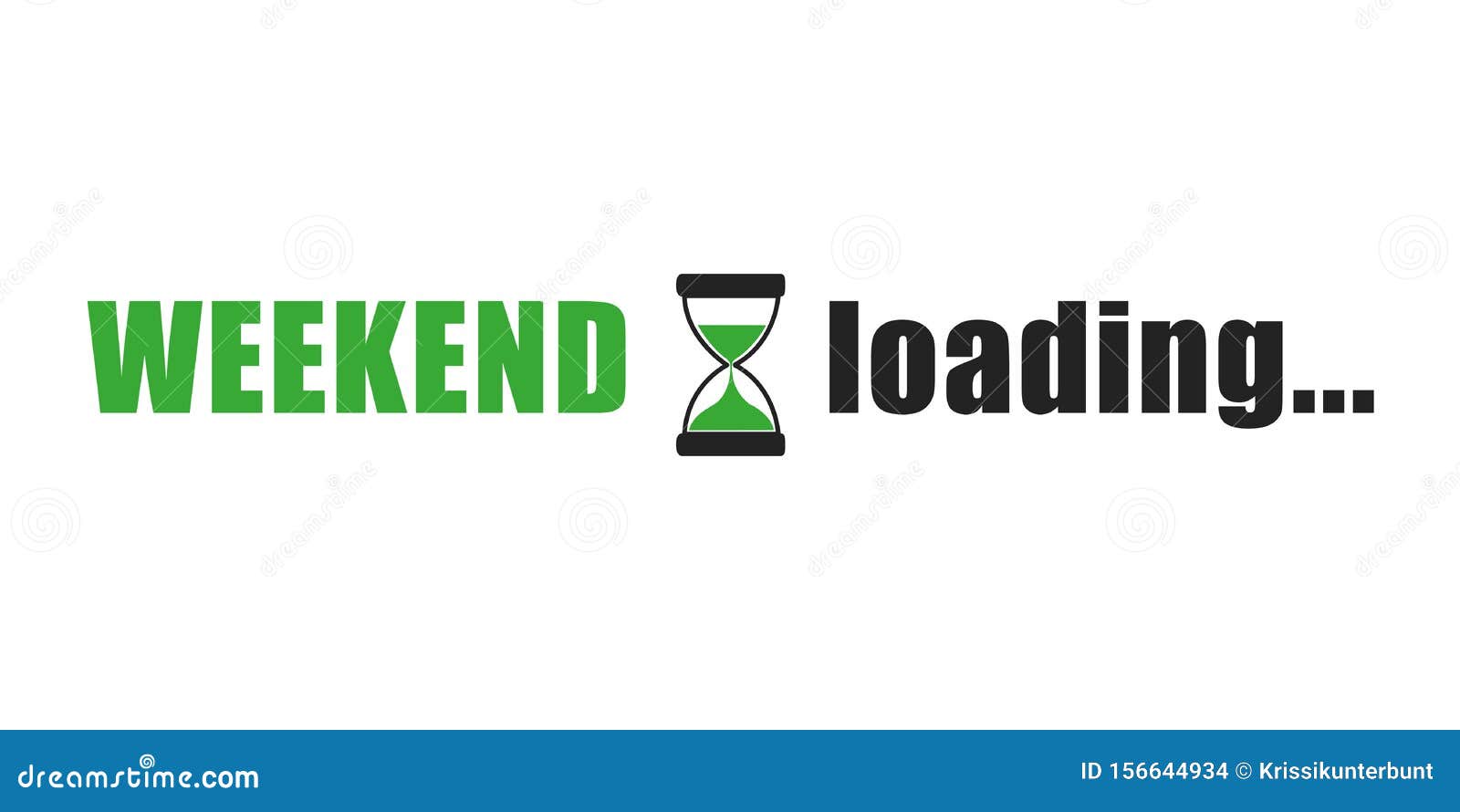 Weekend Loading Typography with Hourglass Stock Vector - Illustration ...