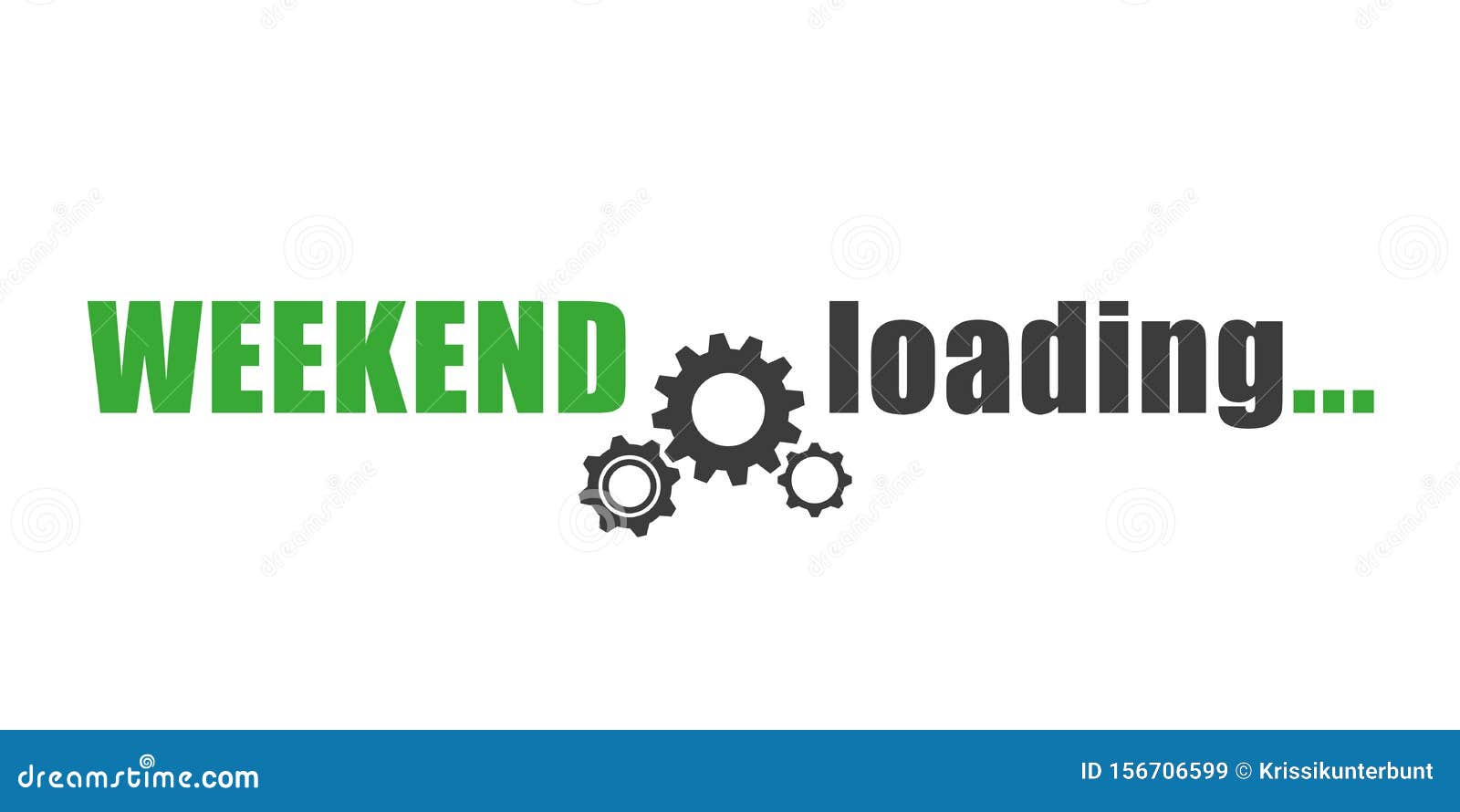 Weekend Loading Typography with Wheel Gear Stock Vector - Illustration ...