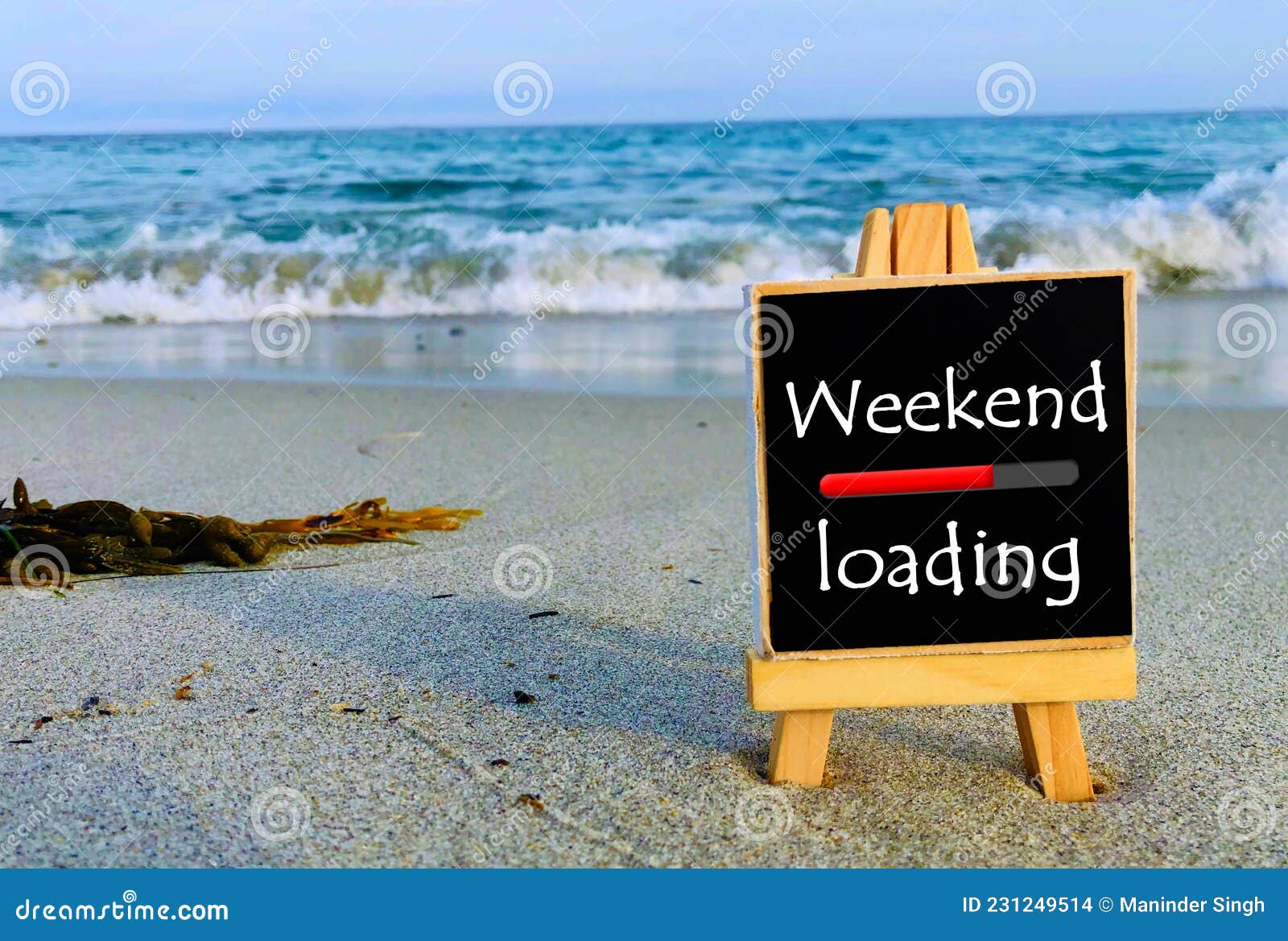 Weekend loading. stock photo. Image of weekend, board - 231249514