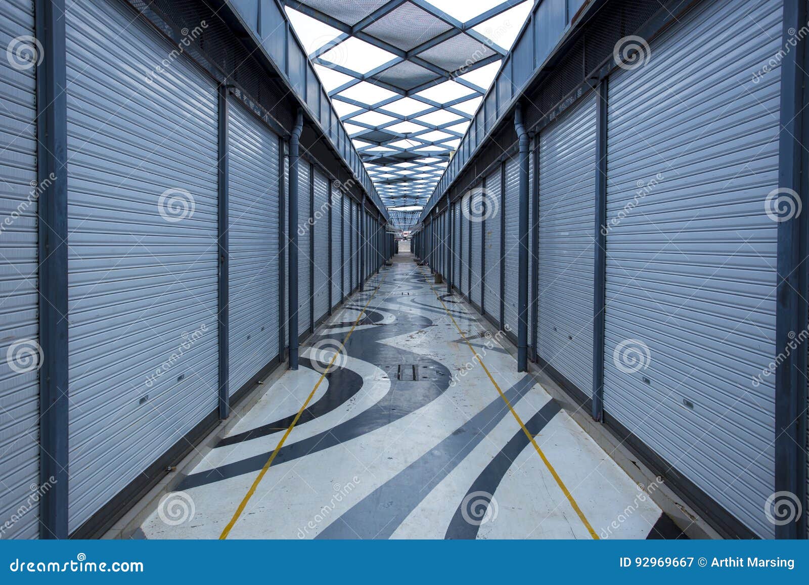 Weekend Market Shops on Closing Time. Stock Image - Image of kiosk ...