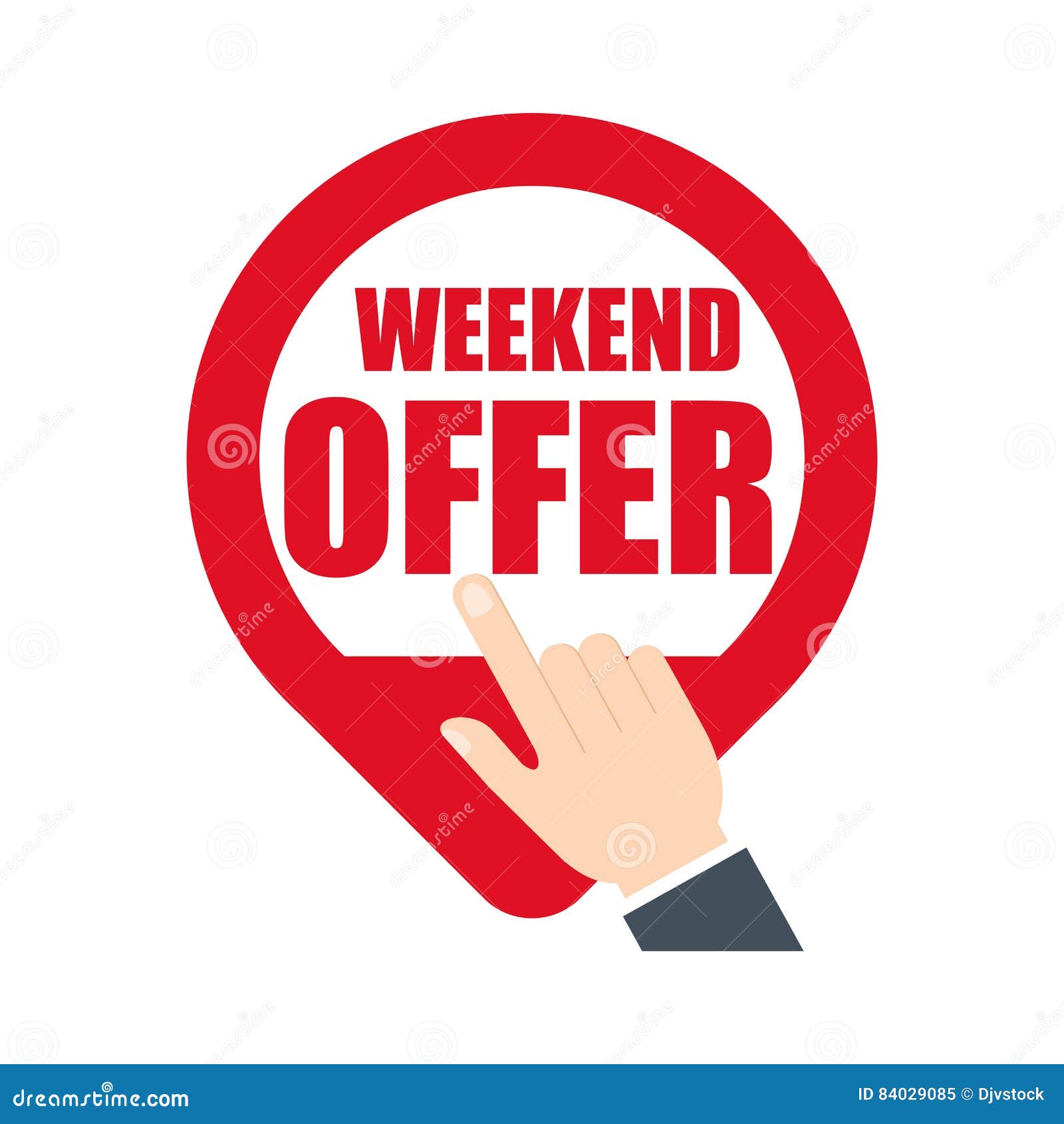 Weekend Offer Online Hand Pin Map Online Stock Illustration ...