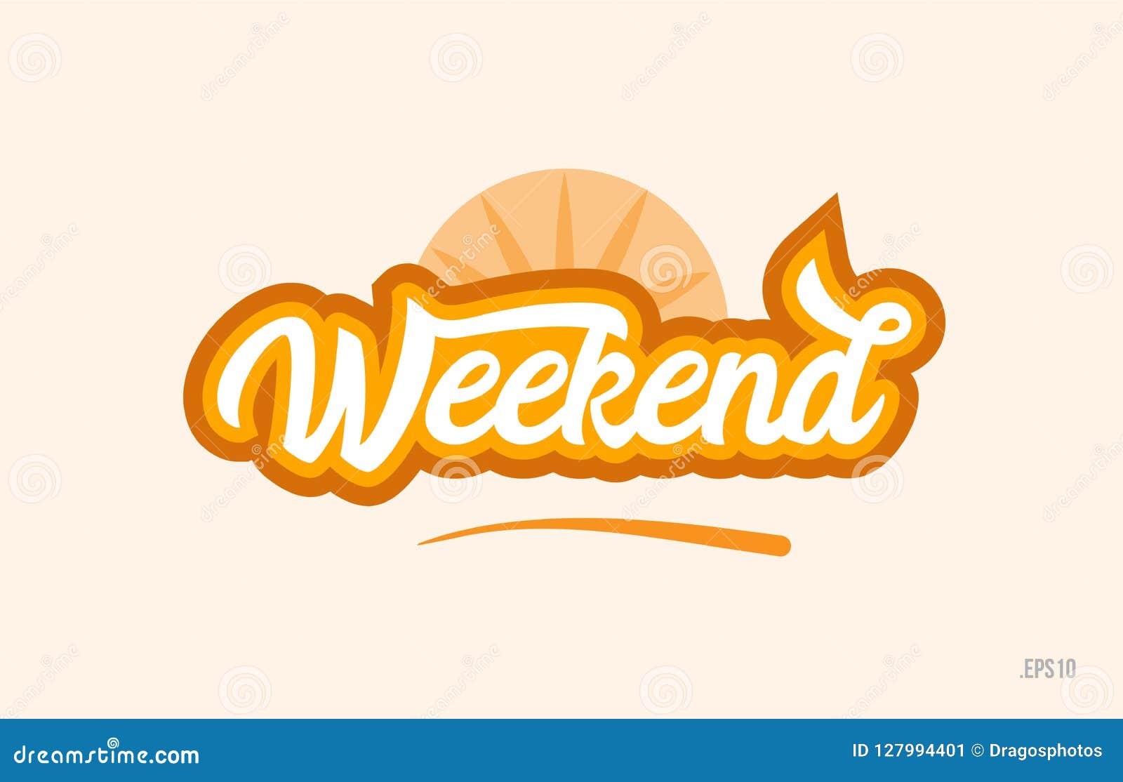 Weekend Orange Color Word Text Logo Icon Stock Vector - Illustration of ...