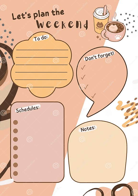 Weekend Planner Digital Planning Insert Sheet Printable Page Template ...