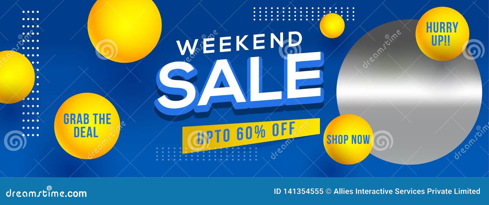 Weekend Sale Header or Banner Design with 60 Discount Offer and ...