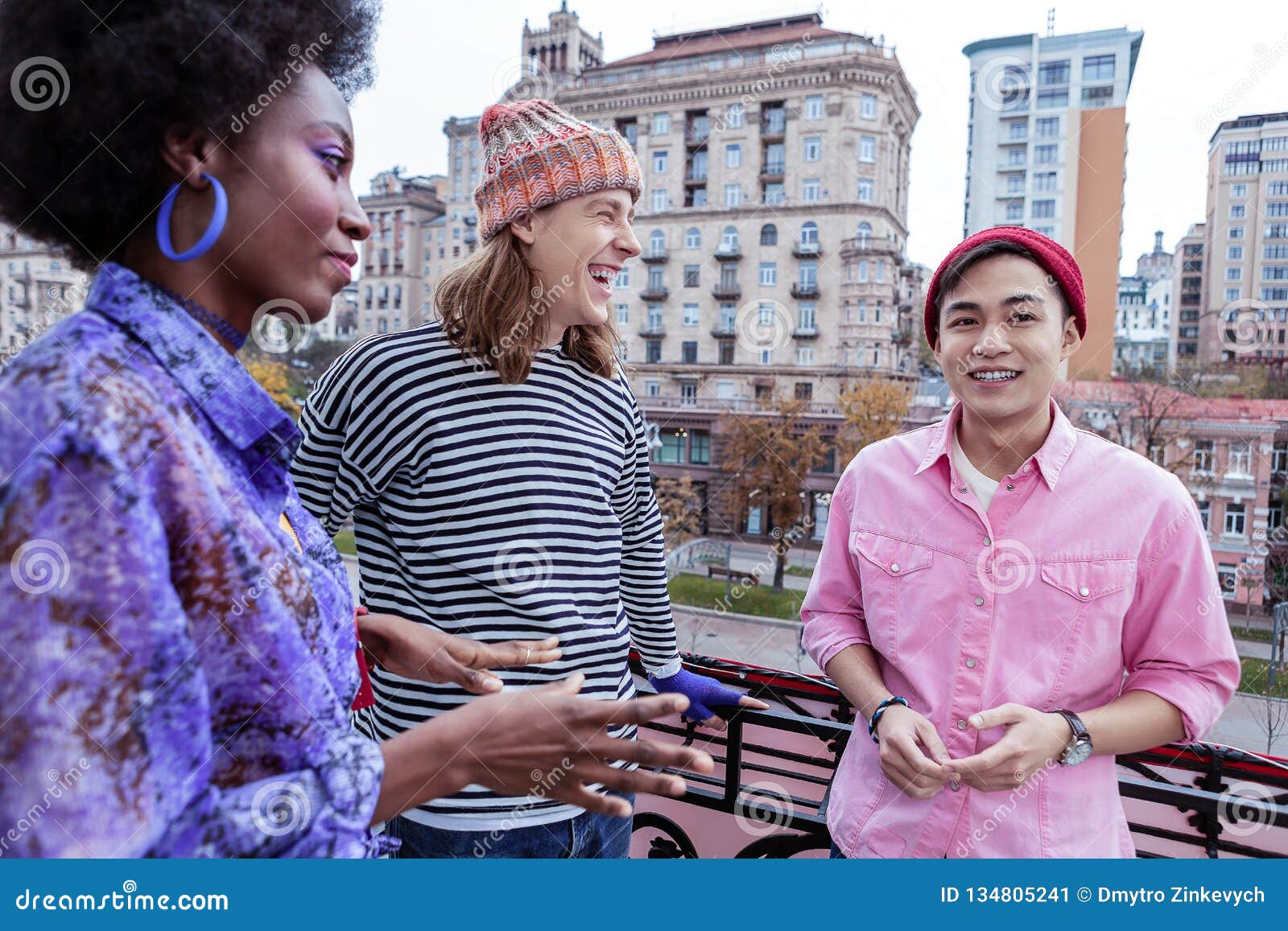 Three Students Feeling Joyful while Spending Their Weekend Together ...
