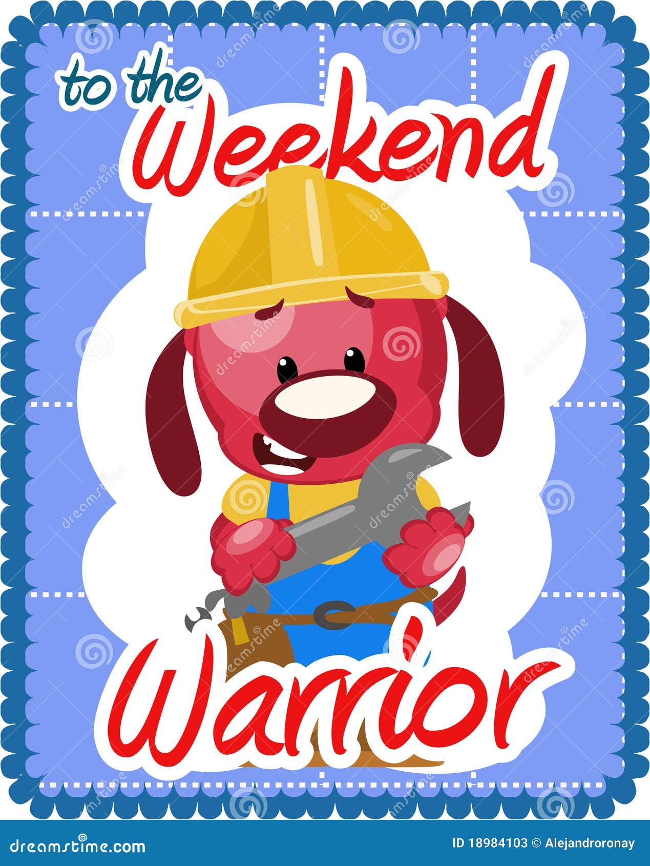 Weekend warrior greeting stock illustration. Illustration of funny ...