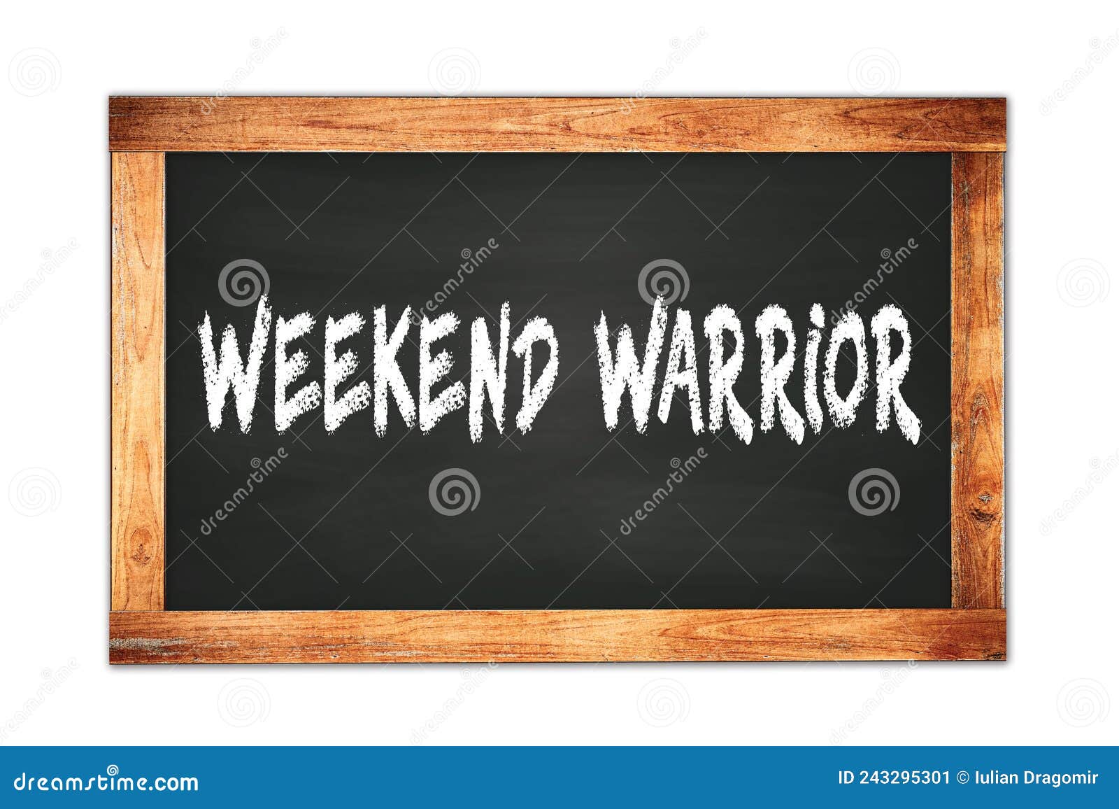 WEEKEND WARRIOR Text Written on Wooden Frame School Blackboard Stock ...