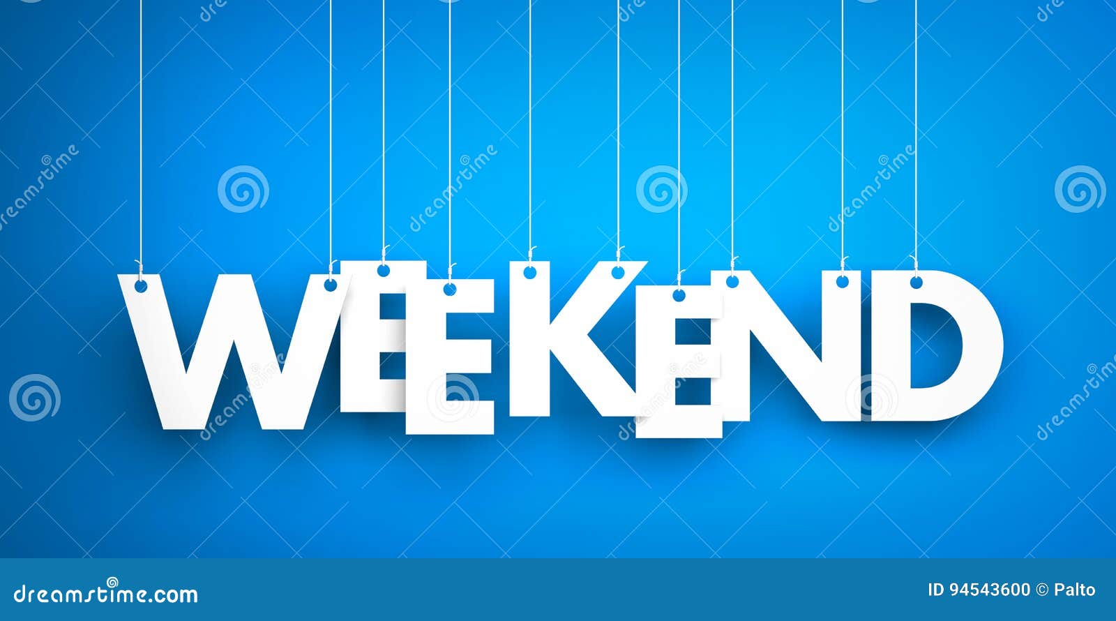 Weekend - White Word on Blue Background Stock Illustration ...