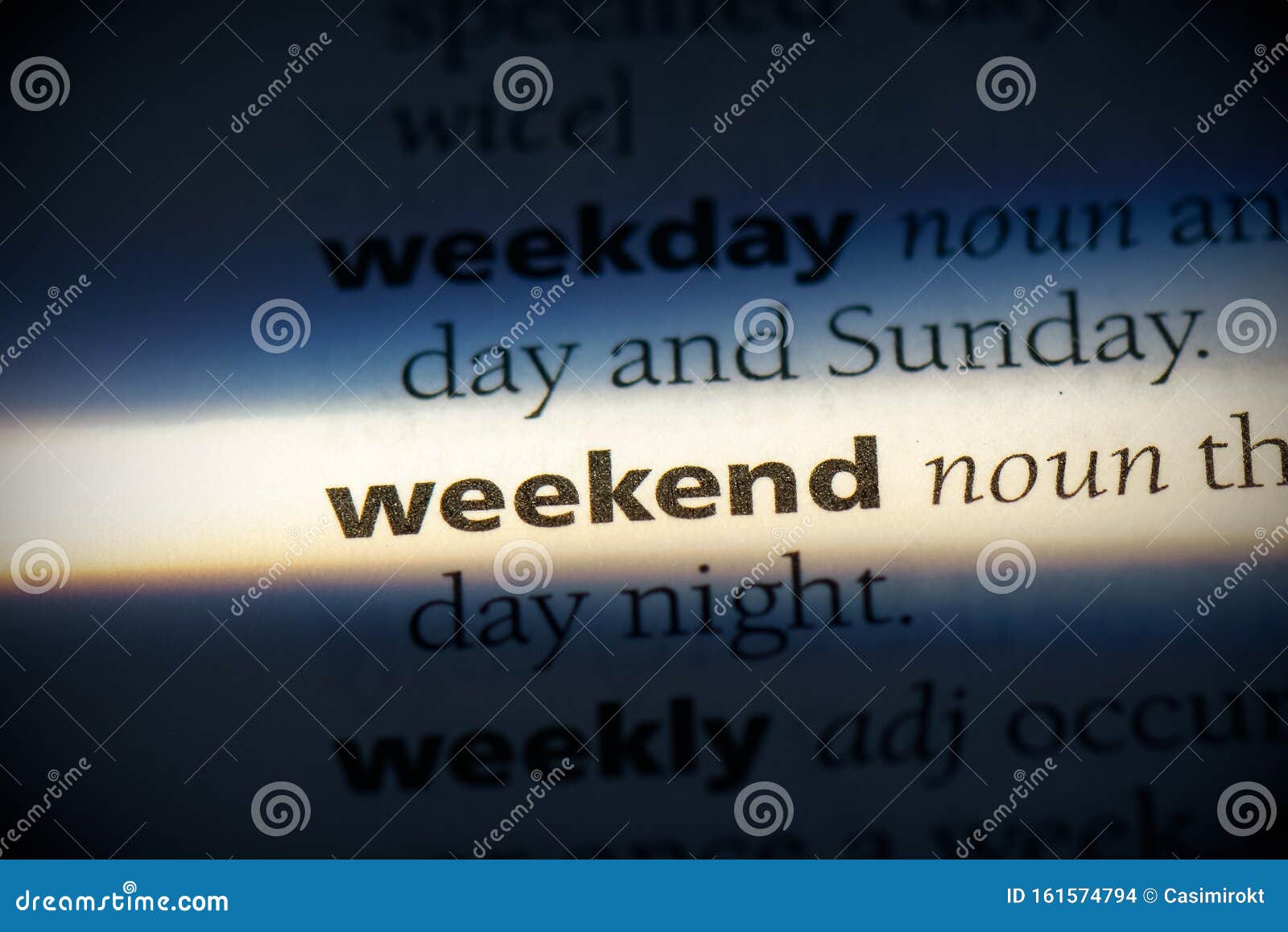 Weekend stock photo. Image of writing, highlighted, definition - 161574794
