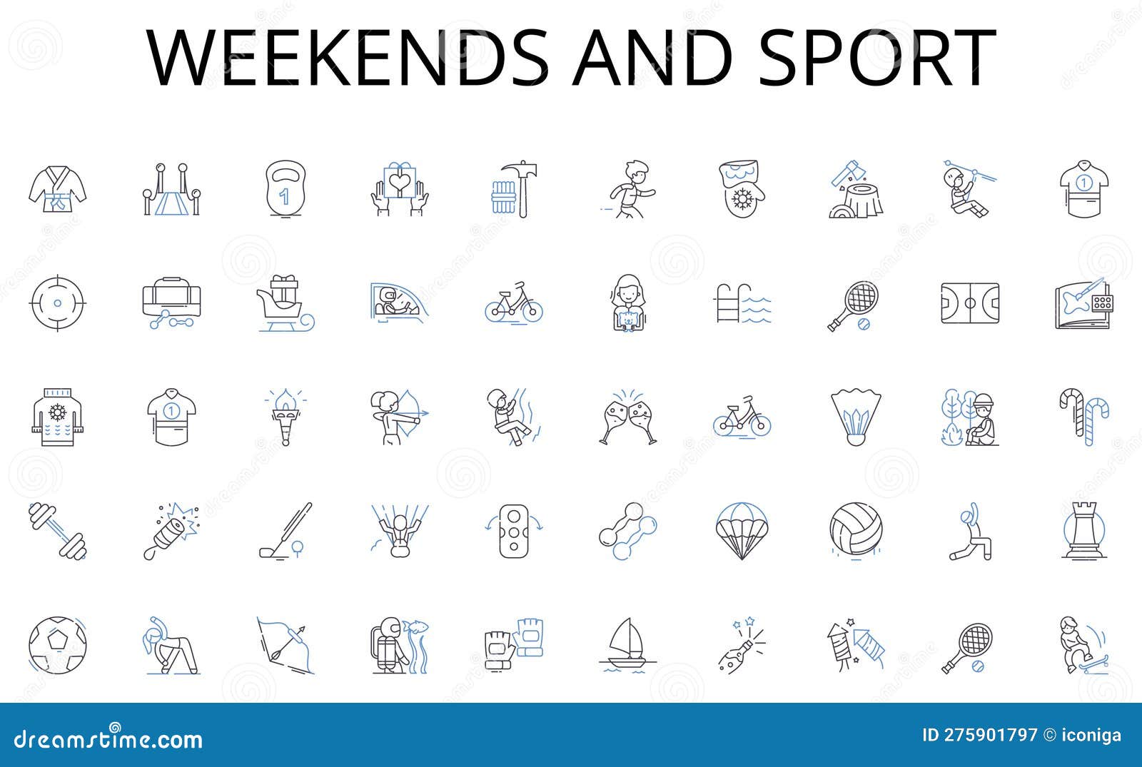 Weekends and Sport Line Icons Collection. Online, E-commerce, Web ...