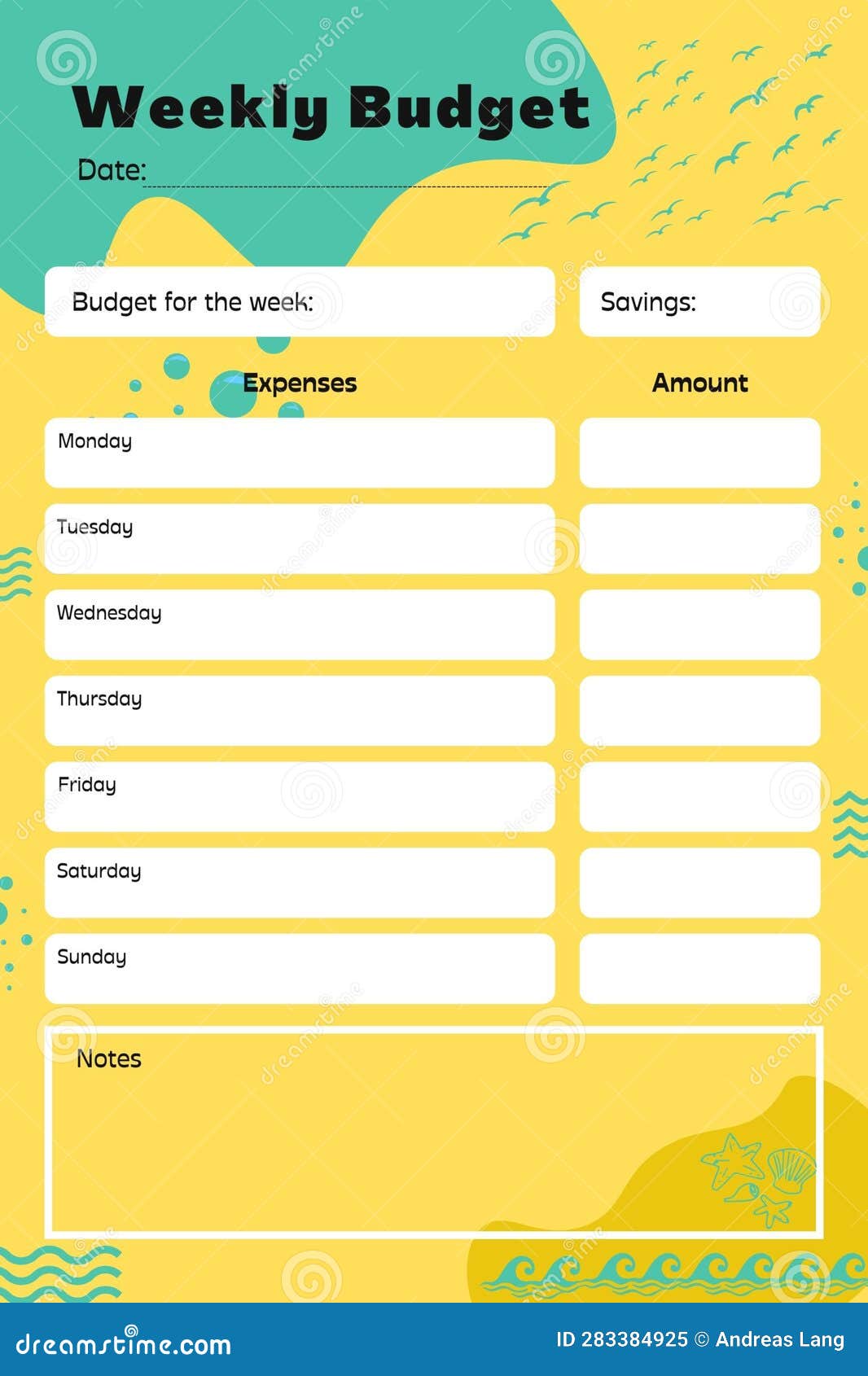 Weekly Budget Planner Digital Planning Insert Sheet Printable Page ...
