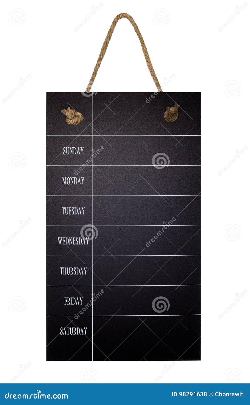 Weekly Calendar On Chalkboard . 7 Day Plan Royalty-Free Stock Image ...