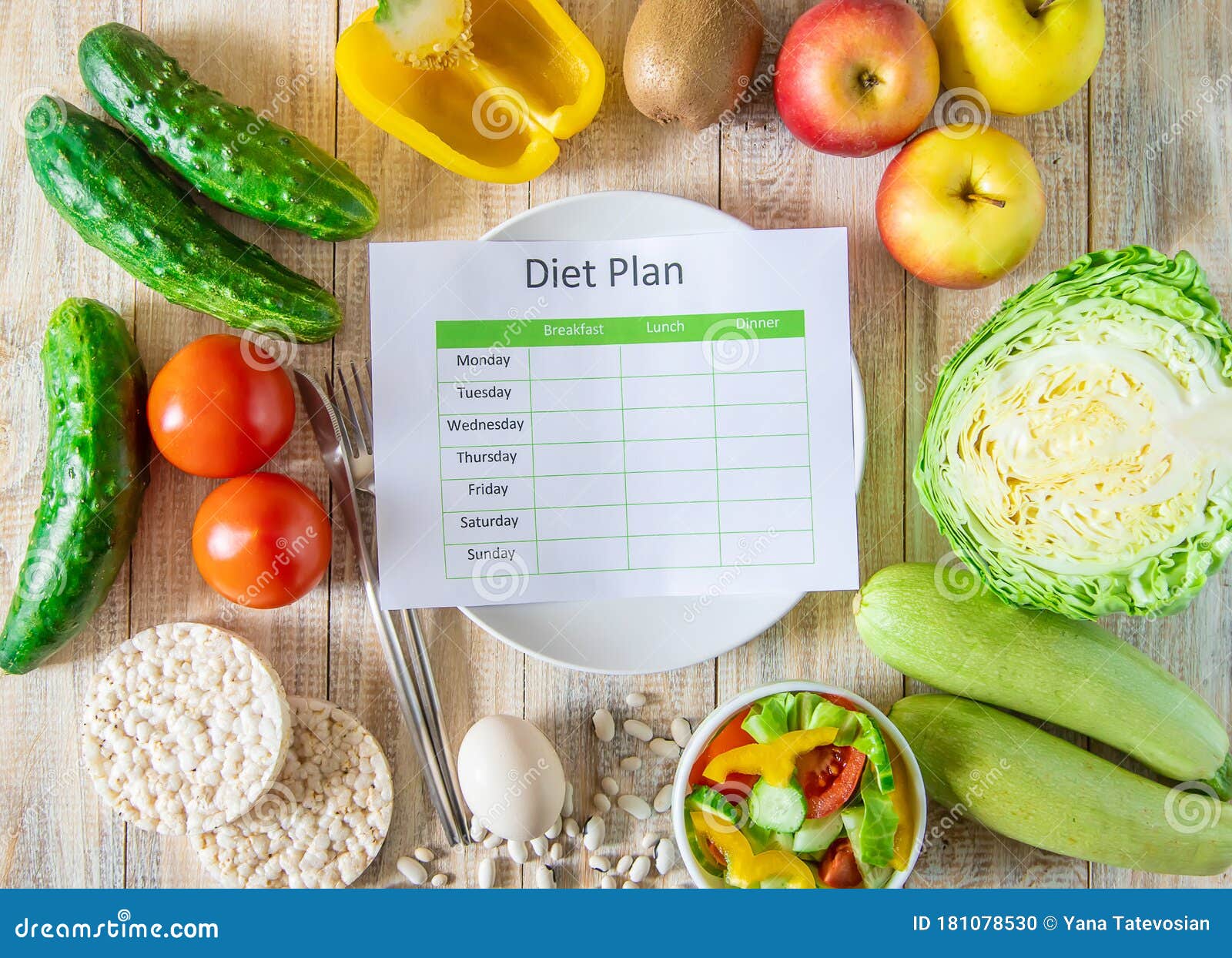 Weekly Diet Plan. the Concept of Proper Nutrition Stock Photo - Image ...