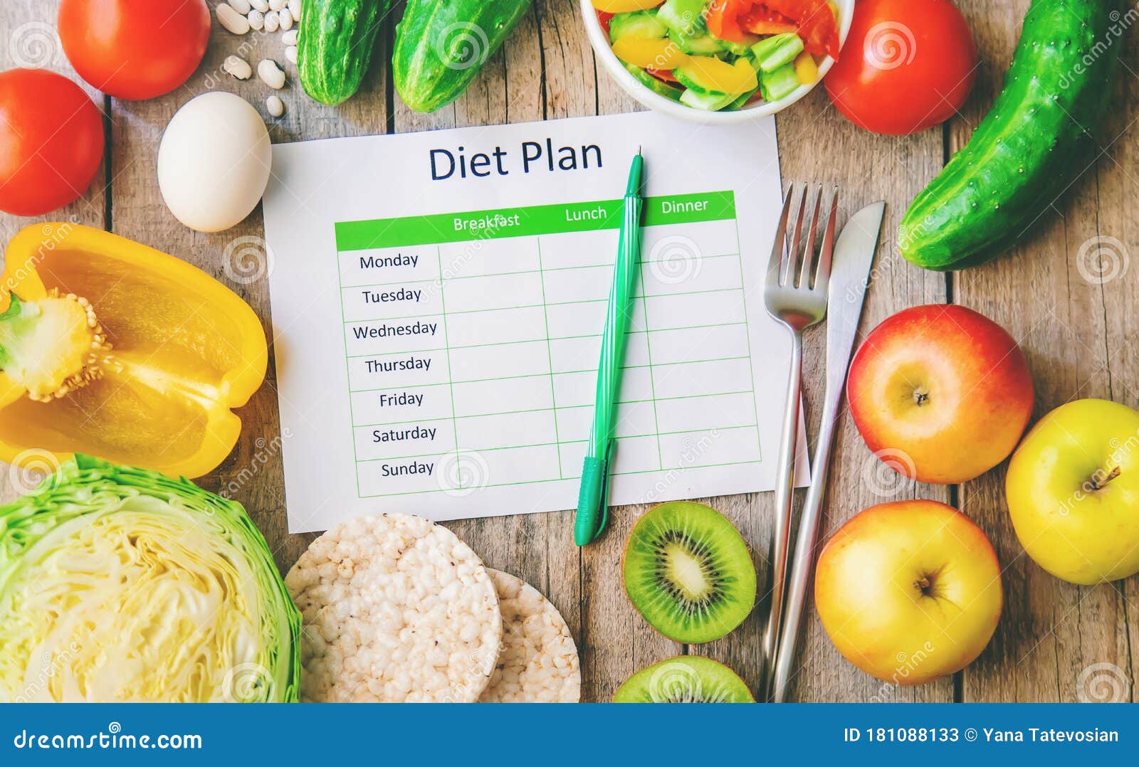 Weekly Diet Plan. the Concept of Proper Nutrition Stock Image - Image ...