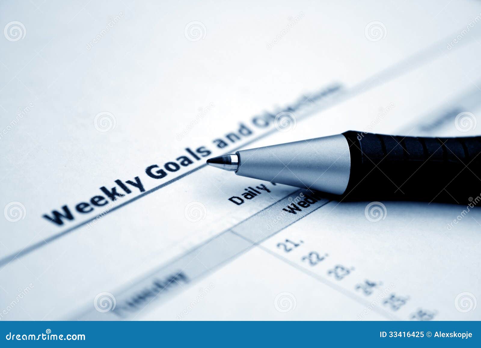 Weekly Goals and Objectives Stock Image - Image of individuality, plan ...