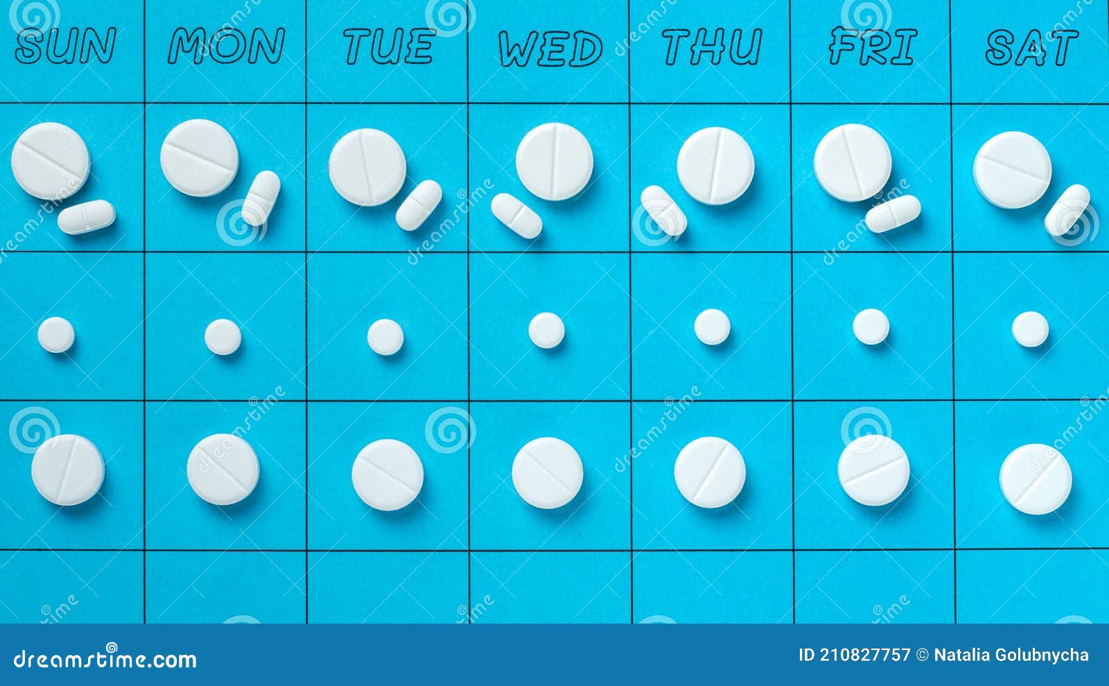 Daily and Weekly Medication Schedule Stock Image - Image of weekly ...
