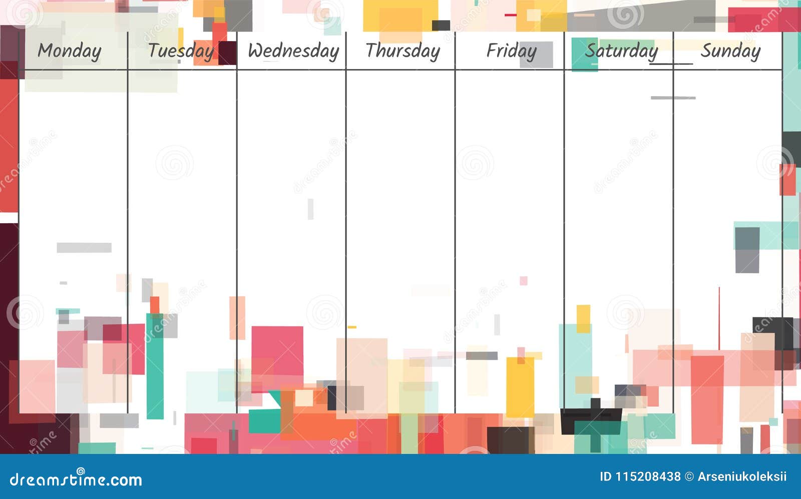 Weekly Memo Planner Template Stock Vector - Illustration of monday ...