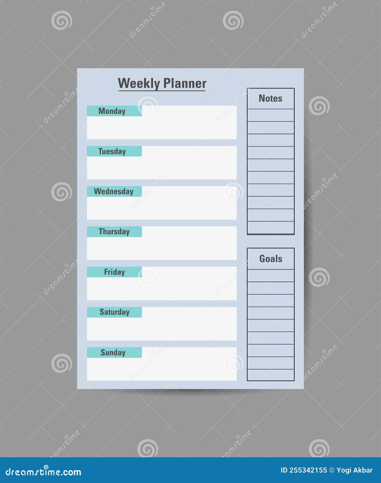 Weekly Plan. Schedule Design Template Stock Vector - Illustration of ...