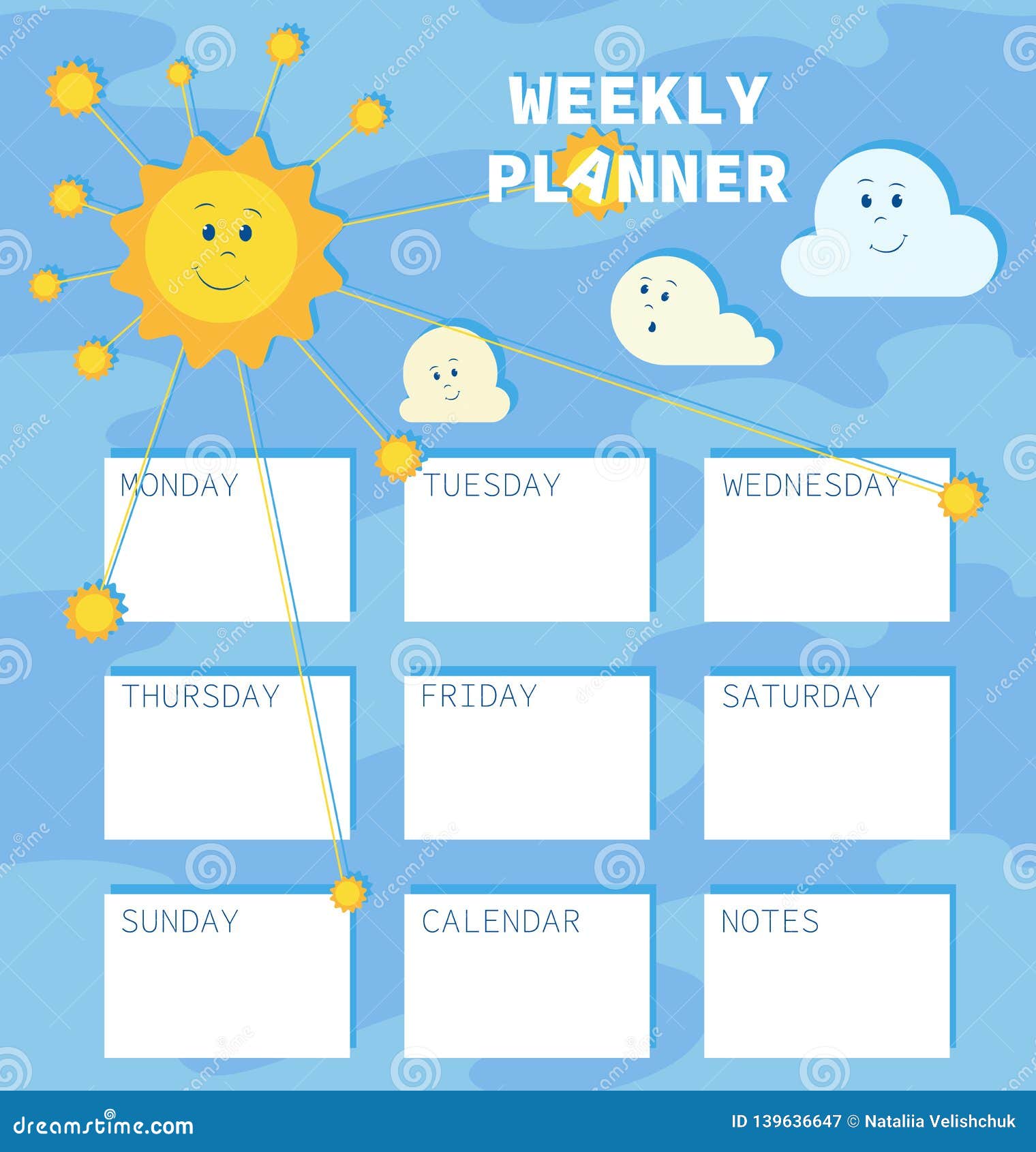 Emoticons And Days Of The Week Cartoon Vector | CartoonDealer.com #87623203