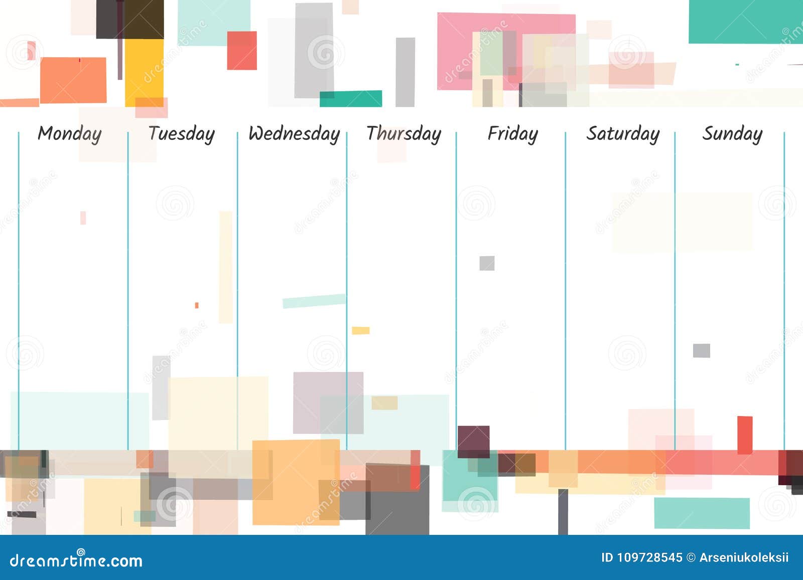 Weekly planne illustration stock vector. Illustration of diary - 109728545