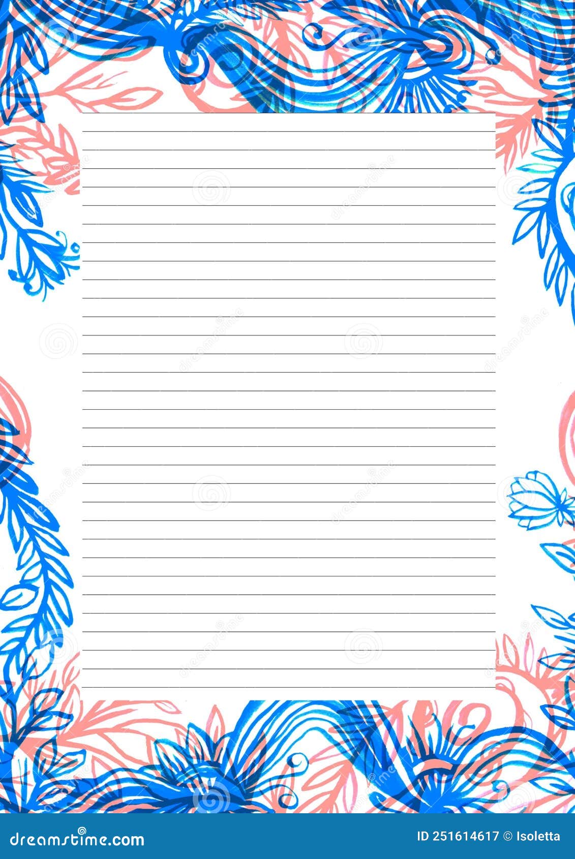 Writing Paper Design. Copy Space. Colorful Graphic Elements. Stock ...