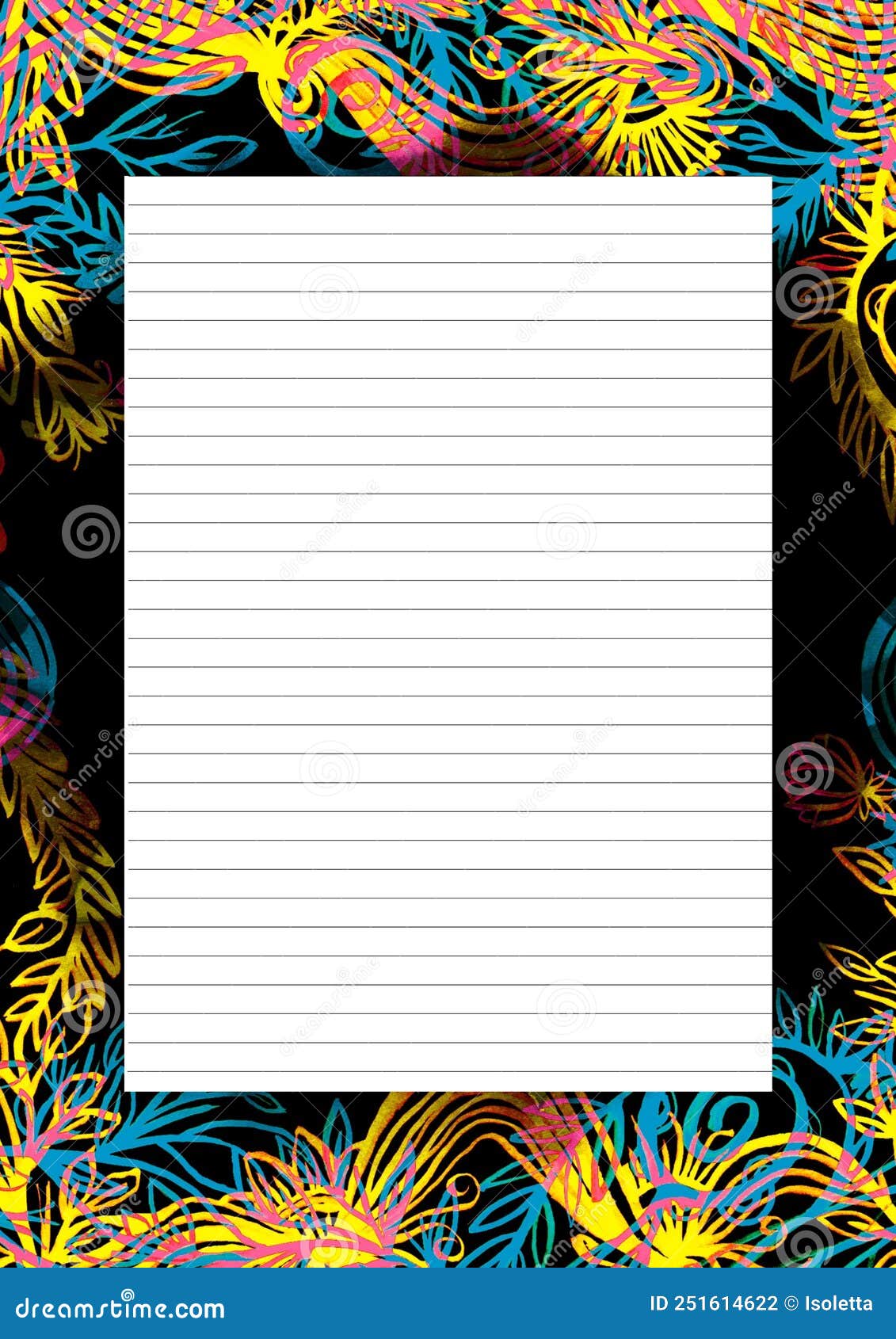 Writing Paper Design. Copy Space. Colorful Graphic Elements. Stock ...