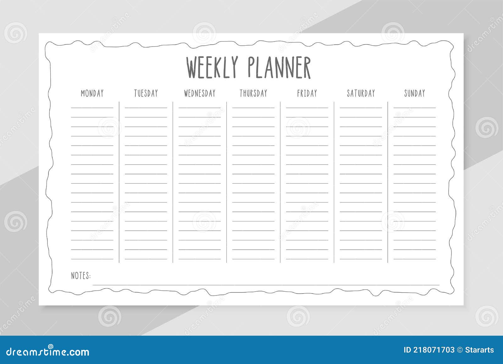 Weekly Planner Background for Everyday Stock Vector - Illustration of ...