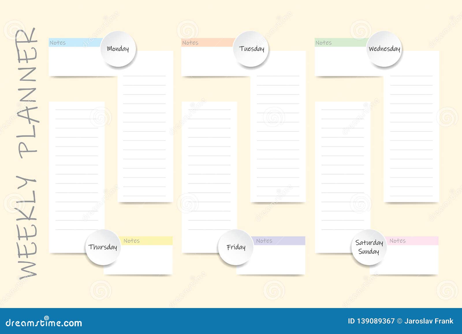 Weekly Planner Infographic Vector Stock Vector - Illustration of simple ...