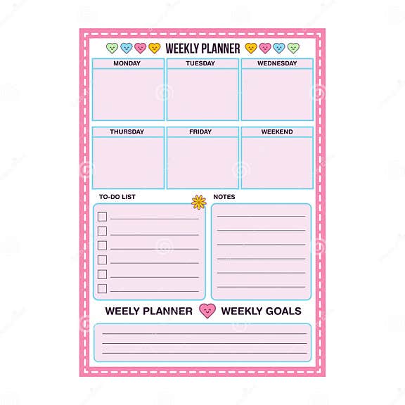 Weekly Planner, Planner, Cute Planner, Journal, Cute Journal Stock ...