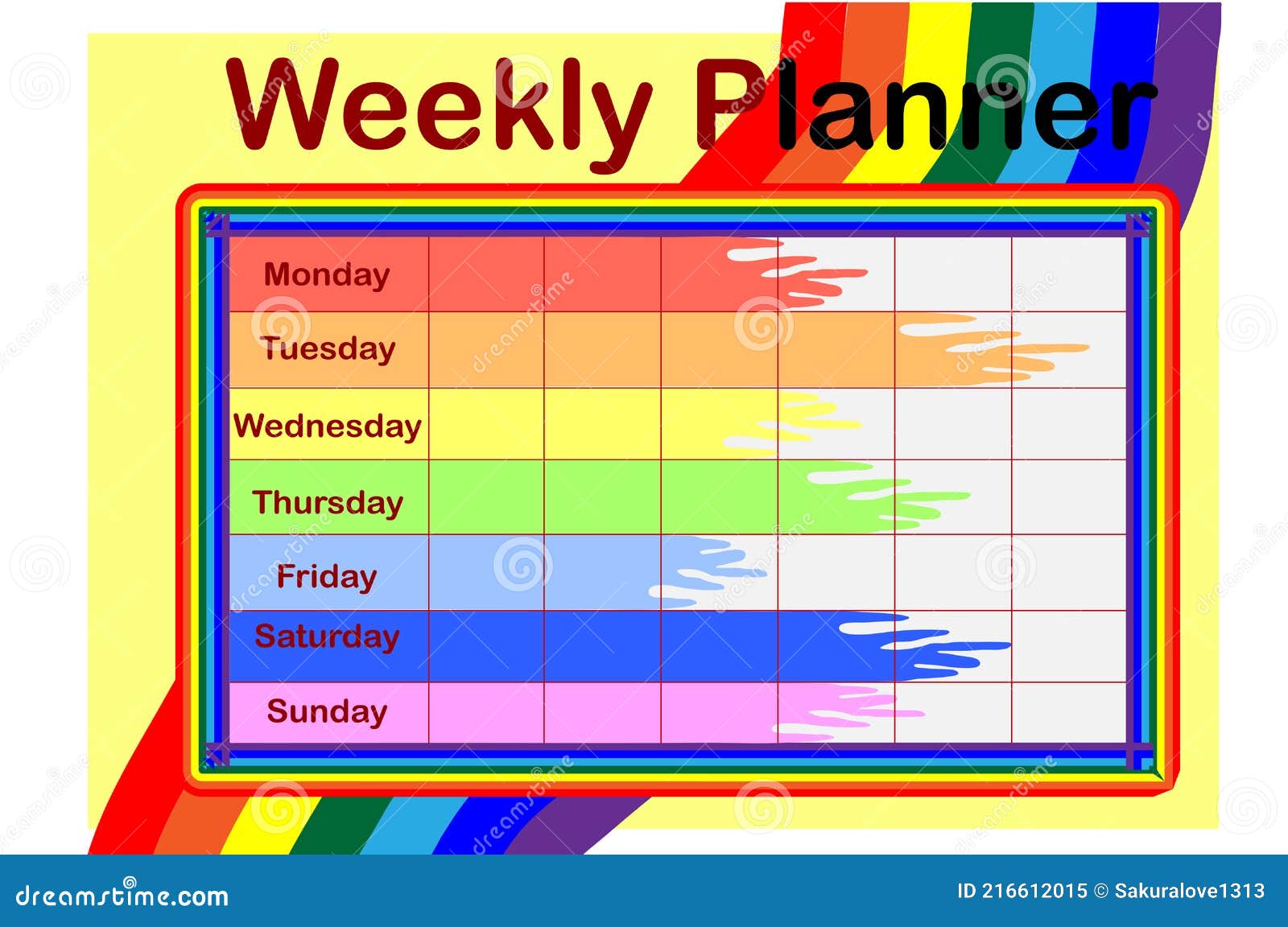 Template School Timetable for Students Stock Vector - Illustration of ...