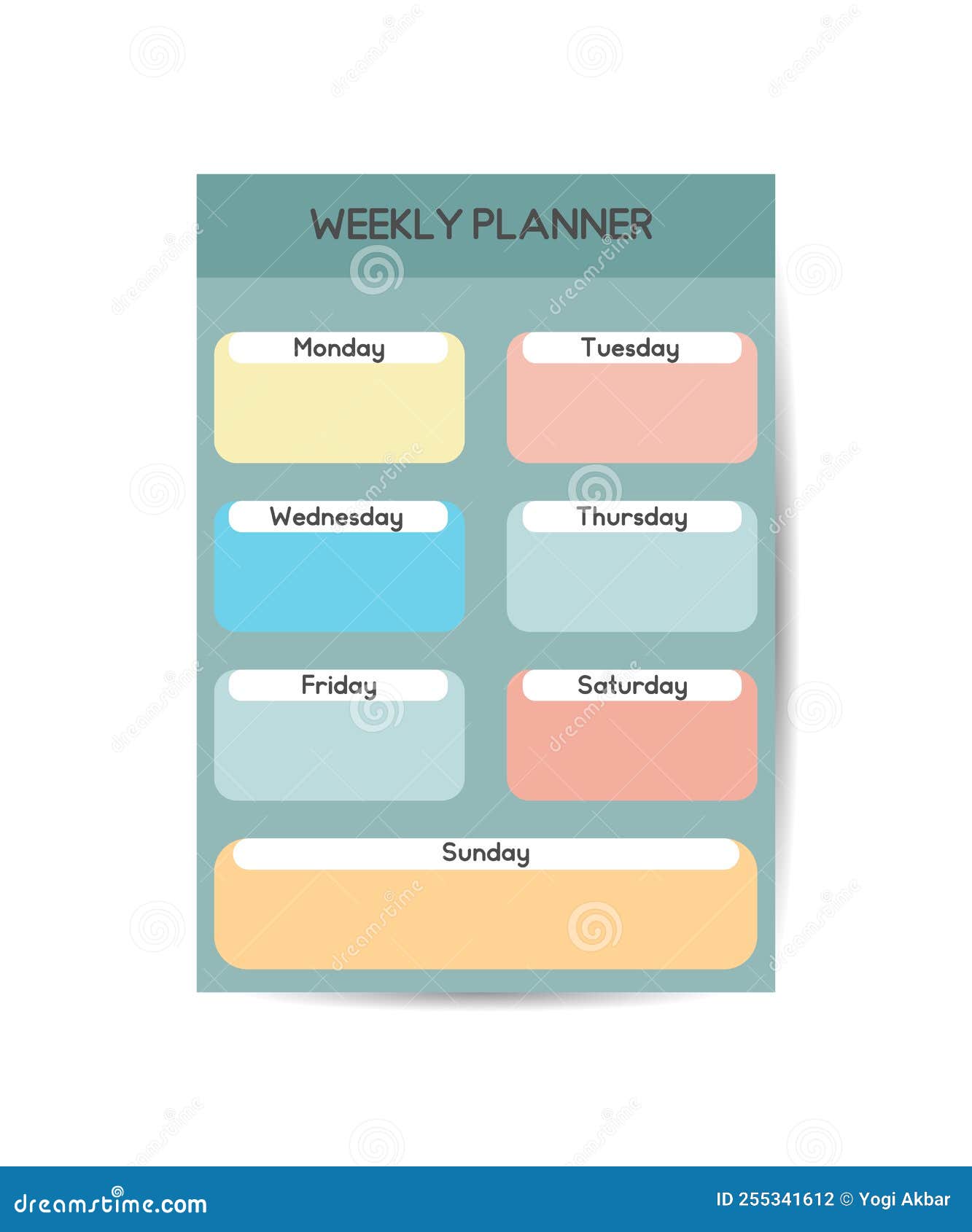 Weekly Planner Cute Page for Scrapbook Diary School Accessories Cute ...