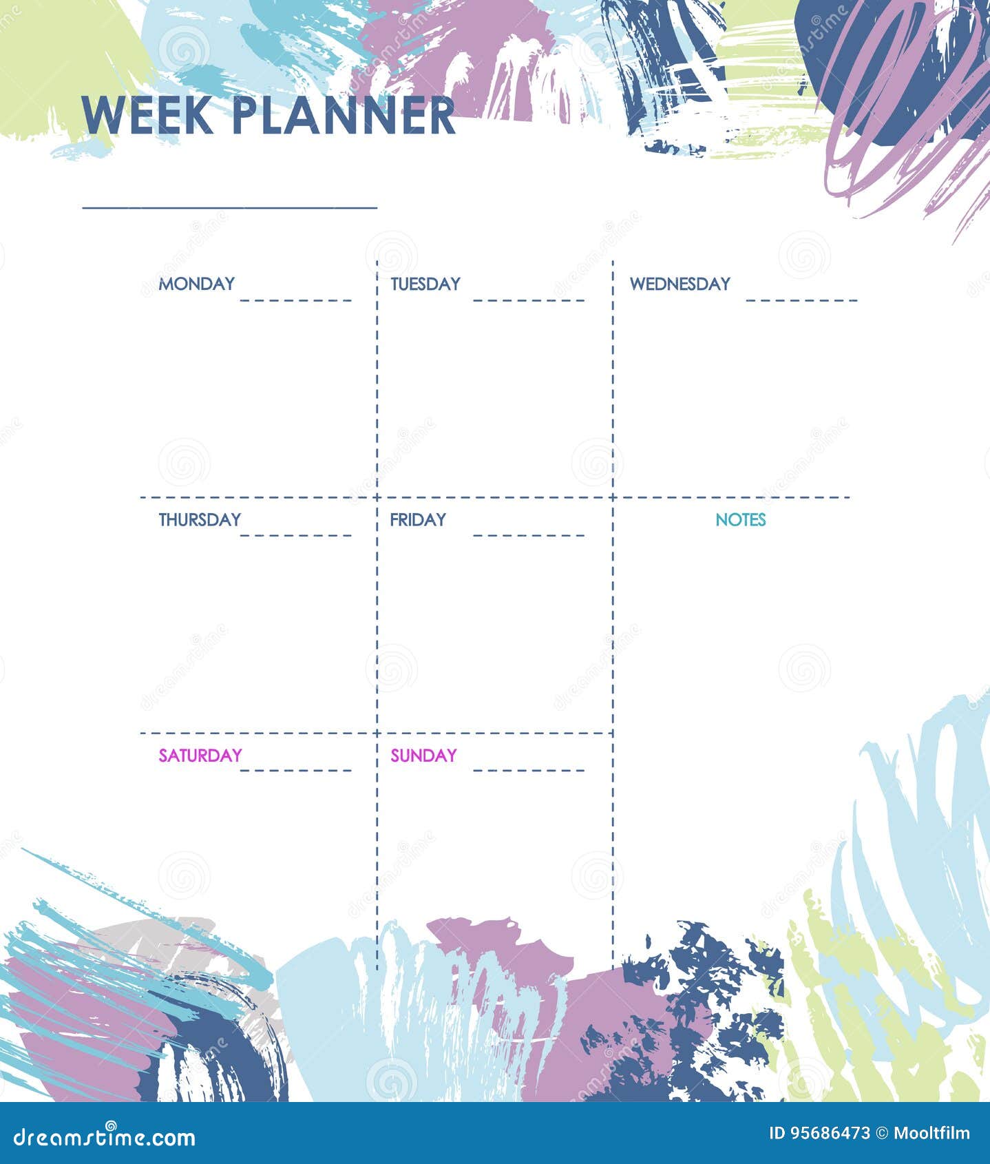Weekly planner design stock vector. Illustration of clipart - 95686473