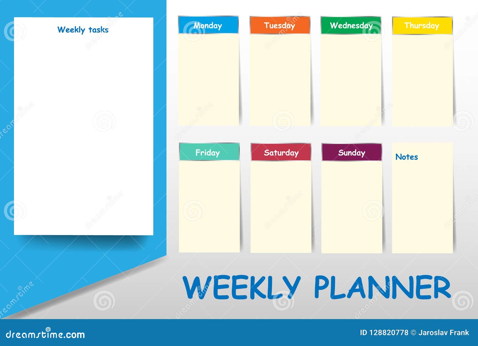 Weekly Planner Infographic Vector Stock Vector - Illustration of page ...