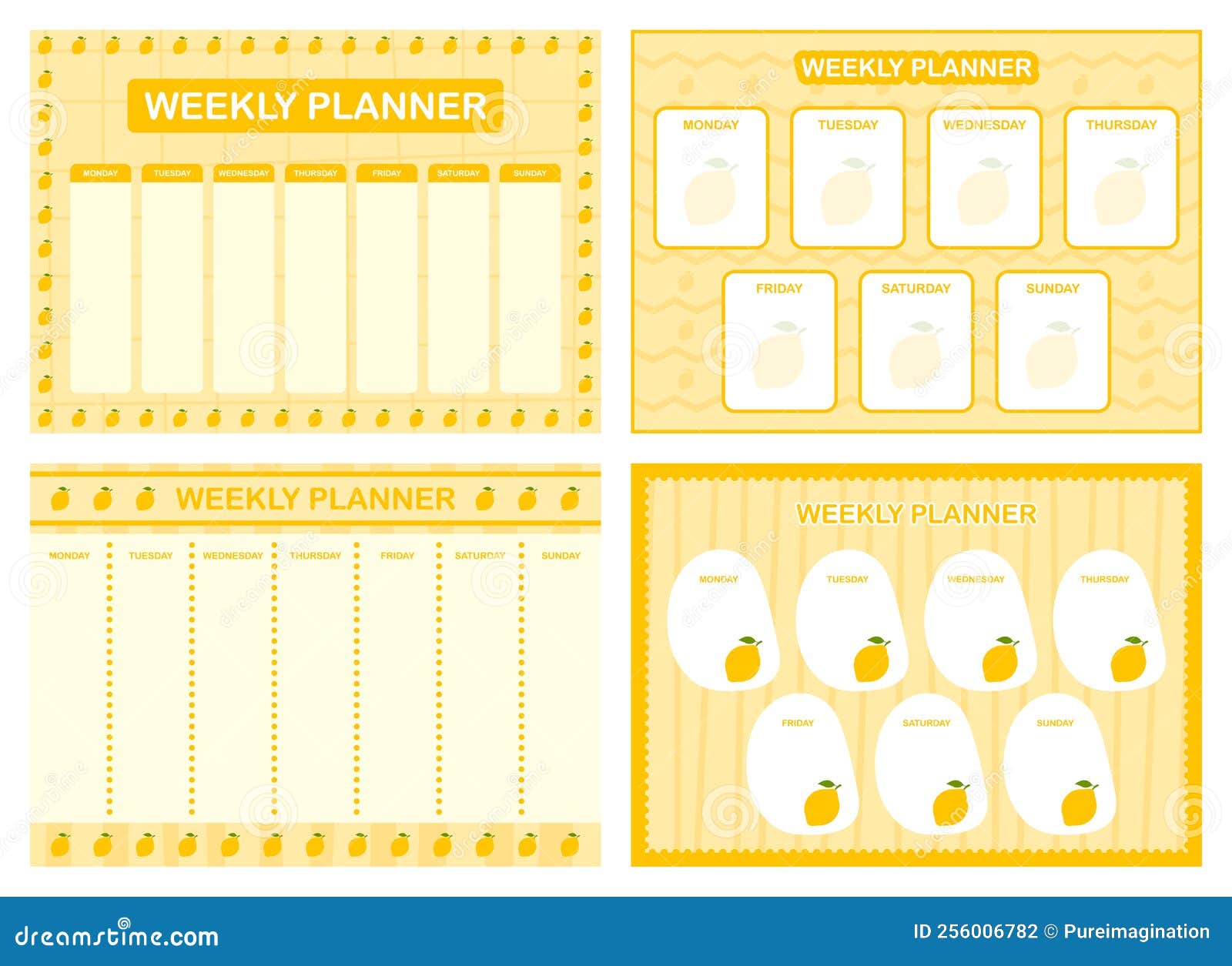 Weekly Planner, Kids Schedule Design Template Stock Vector ...